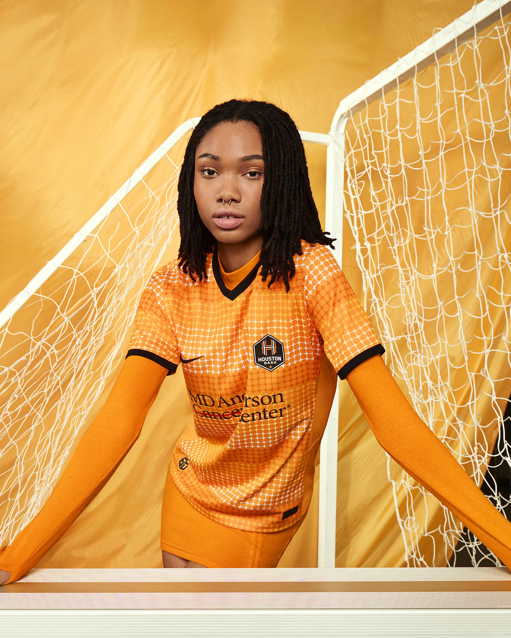 Jersey Nike Dri-FIT de la NWSL tipo réplica para mujer Houston Dash 2024 Stadium Primary. Nike.com