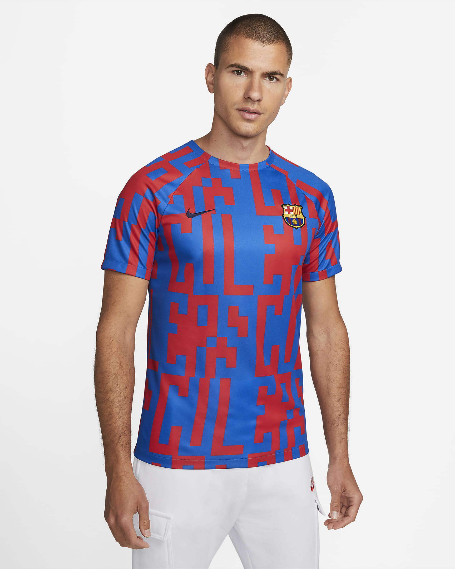 F.C. Barcelona Home Men's Nike Dri-FIT Pre-Match Football Top. Nike BE