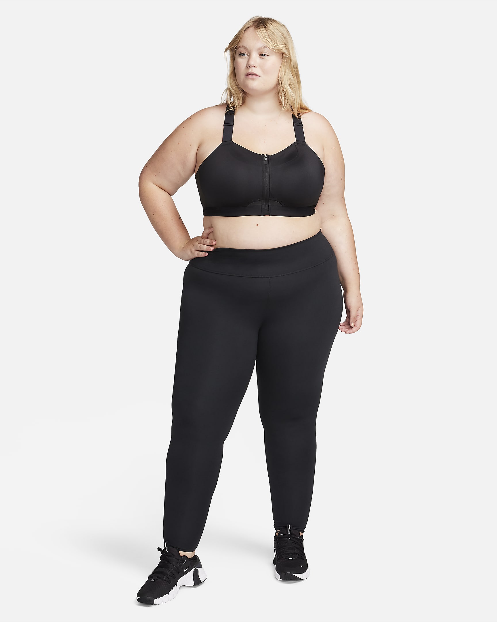 Nike Alpha gepolsterter Sport-BH mit Reißverschluss vorne und starkem ...