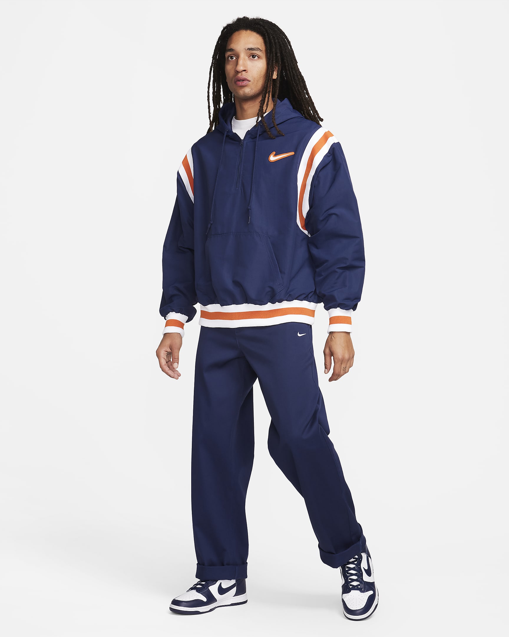 Nike Authentics Men's Woven Lined 1/2-Zip Hoodie. Nike NL