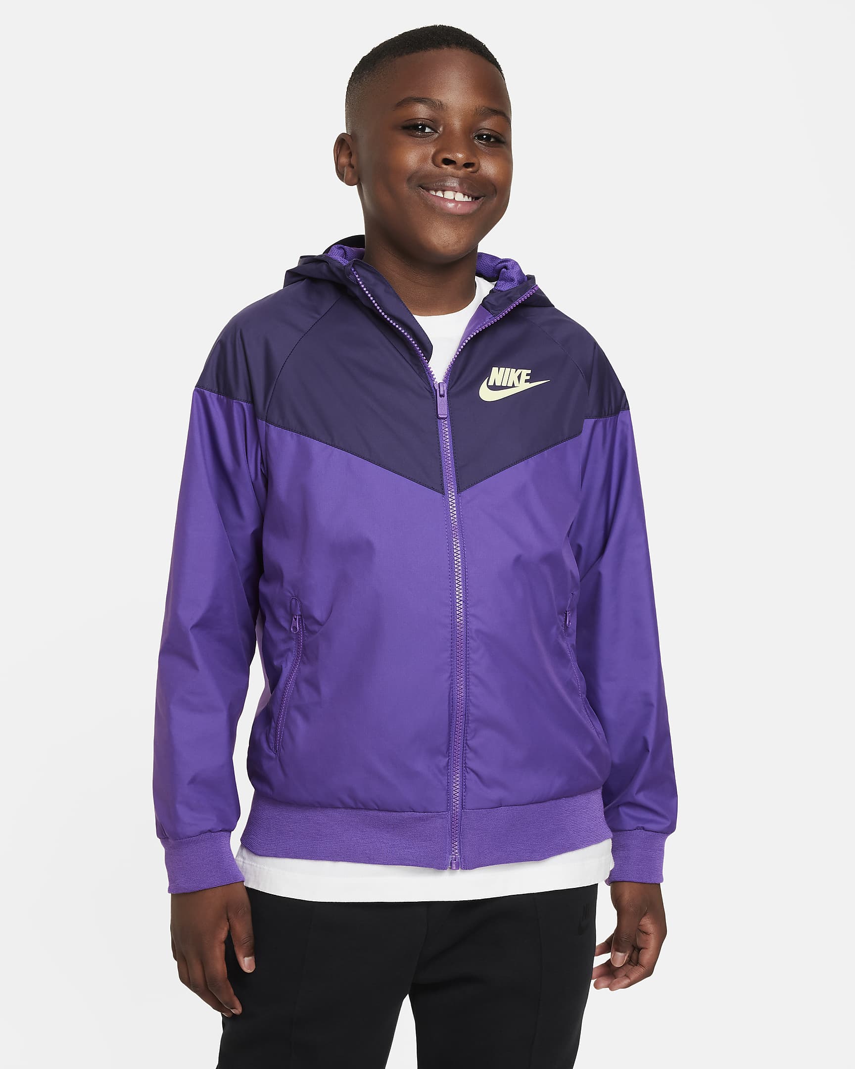 Chamarra holgada hasta la cadera con gorro para niño talla grande ...