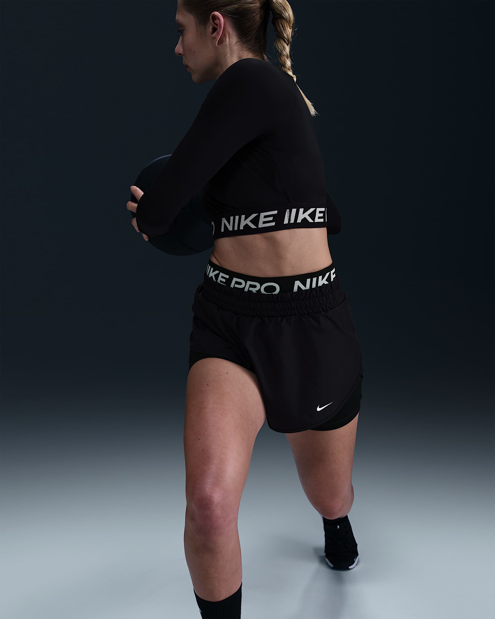 Nike Pro Women's Dri-FIT 2-in-1 Shorts. Nike HU