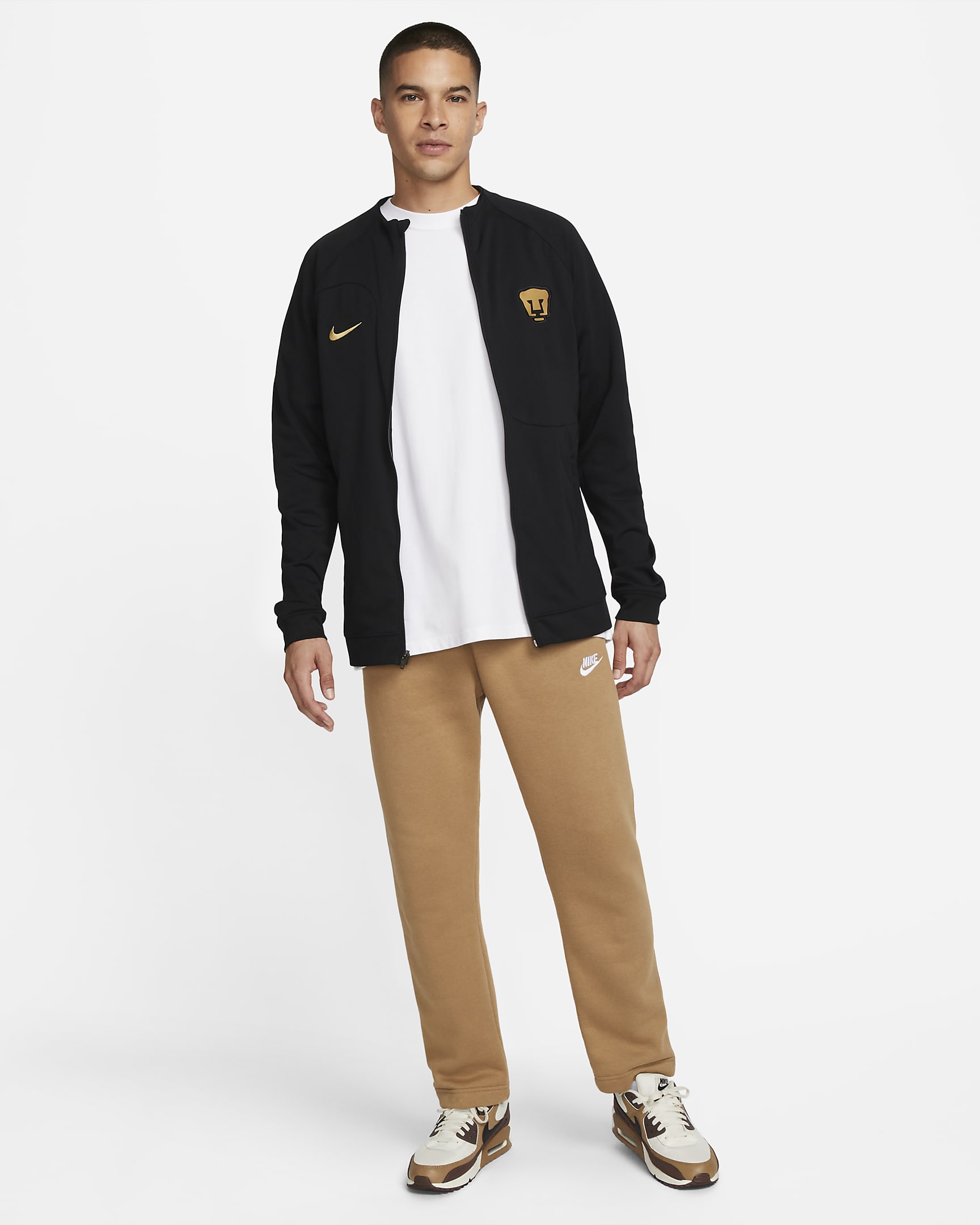 Pumas UNAM Academy Pro Men's Full-Zip Knit Football Jacket. Nike AE