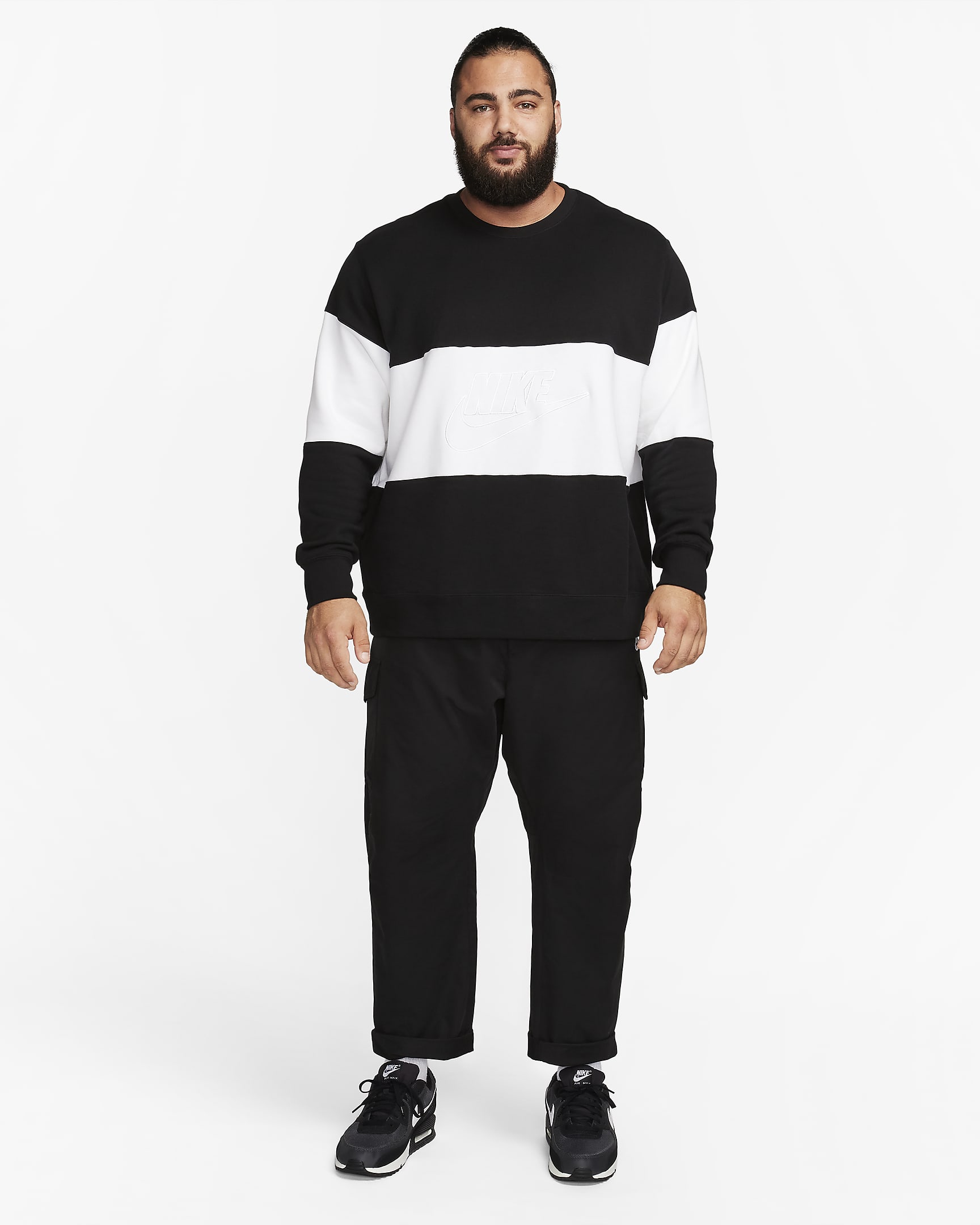 Nike Club Men's French Terry Colour-Blocked Crew. Nike BE