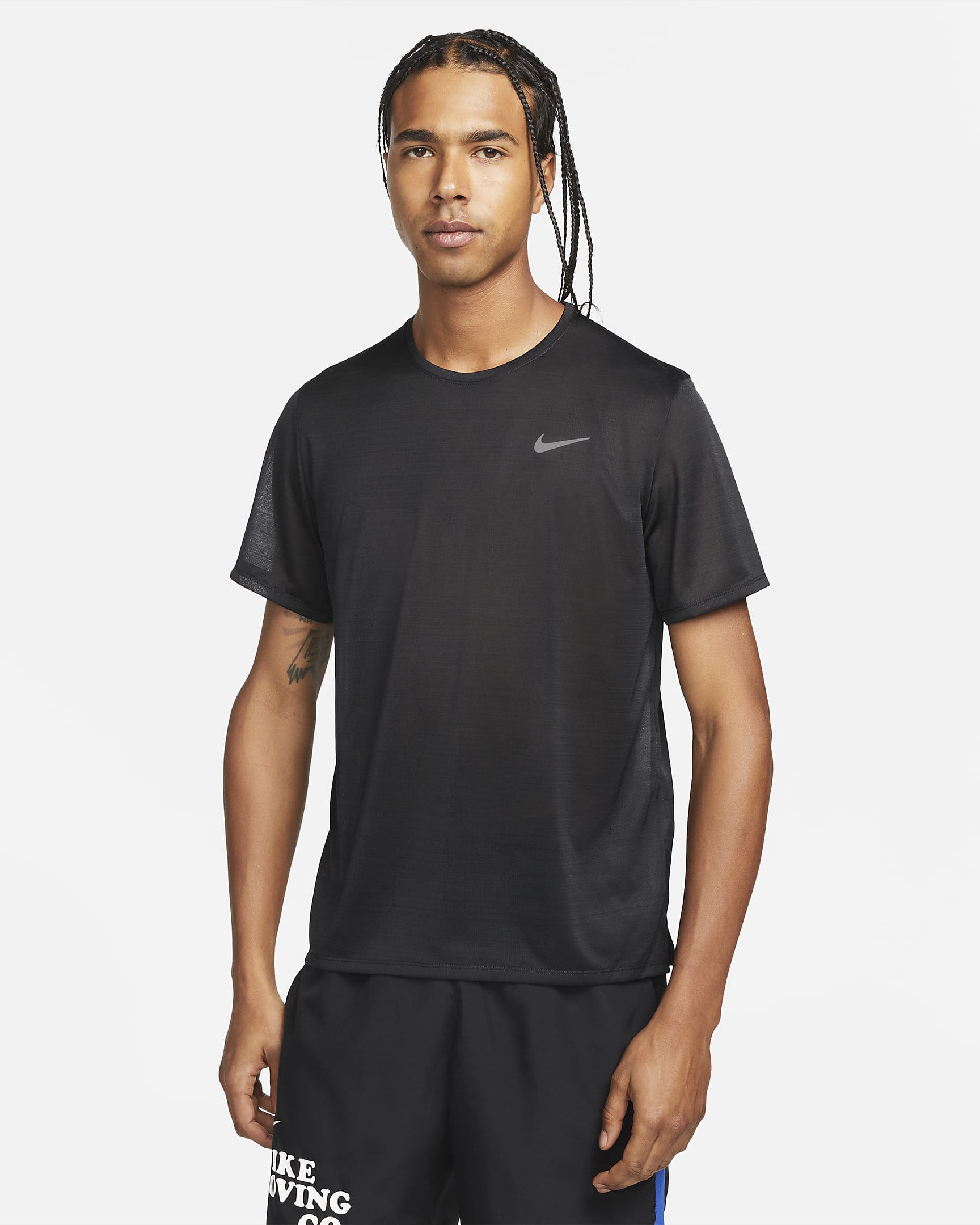 Nike Dri Fit Miler Mens Short Sleeve Running Top Nike Si