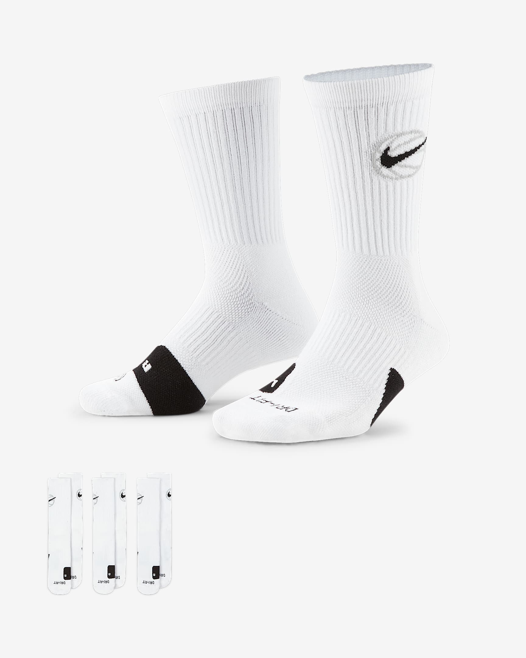 Nike Everyday Crew Basketball Socks (3 Pairs). Nike UK