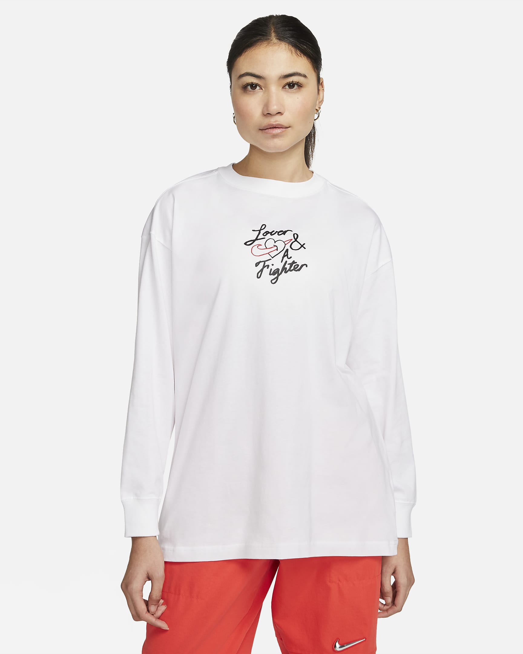 Nike Sportswear Womens Oversized Long Sleeve T Shirt Nike Vn