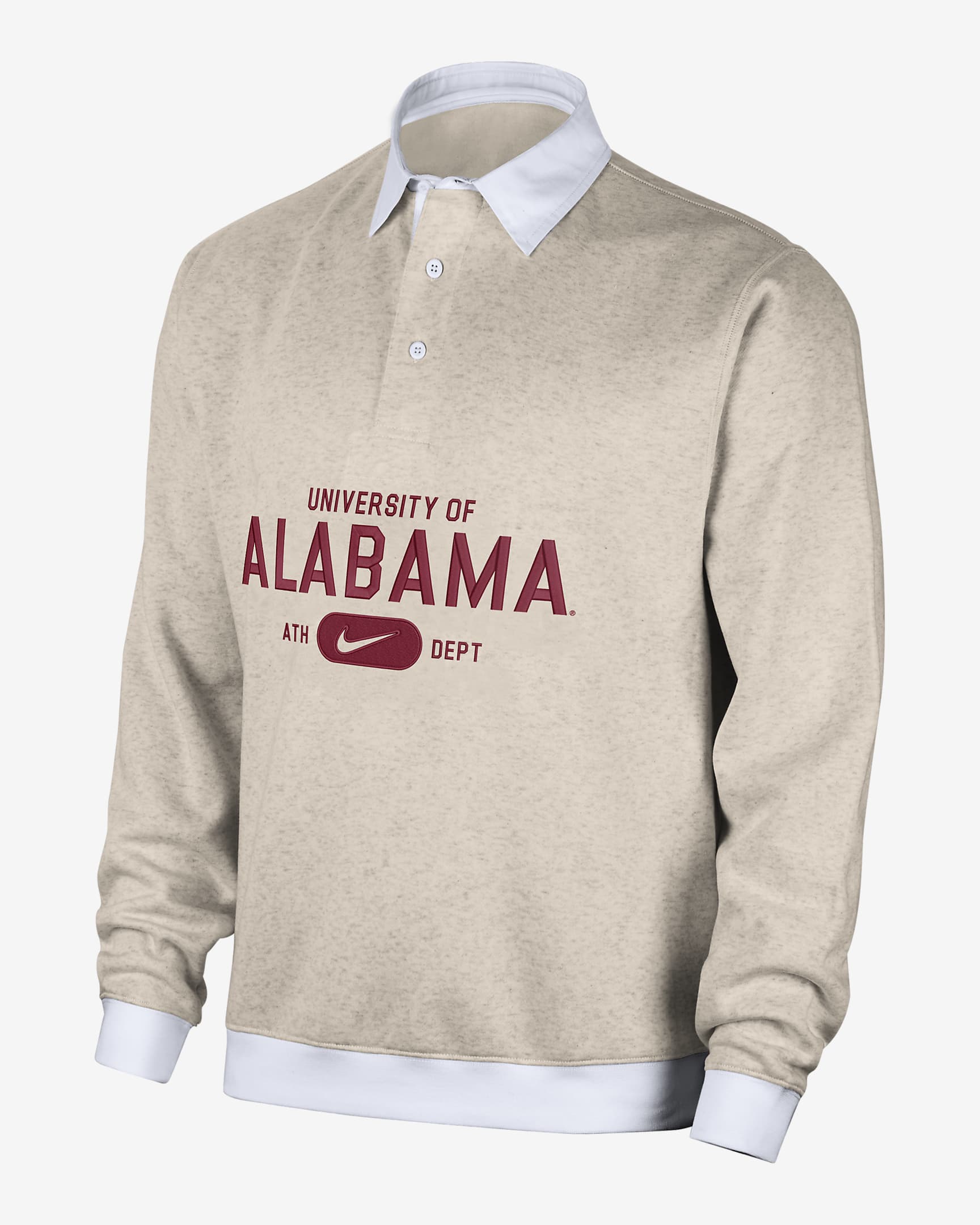 Polo de manga larga universitaria Nike para hombre Alabama Club Fleece ...