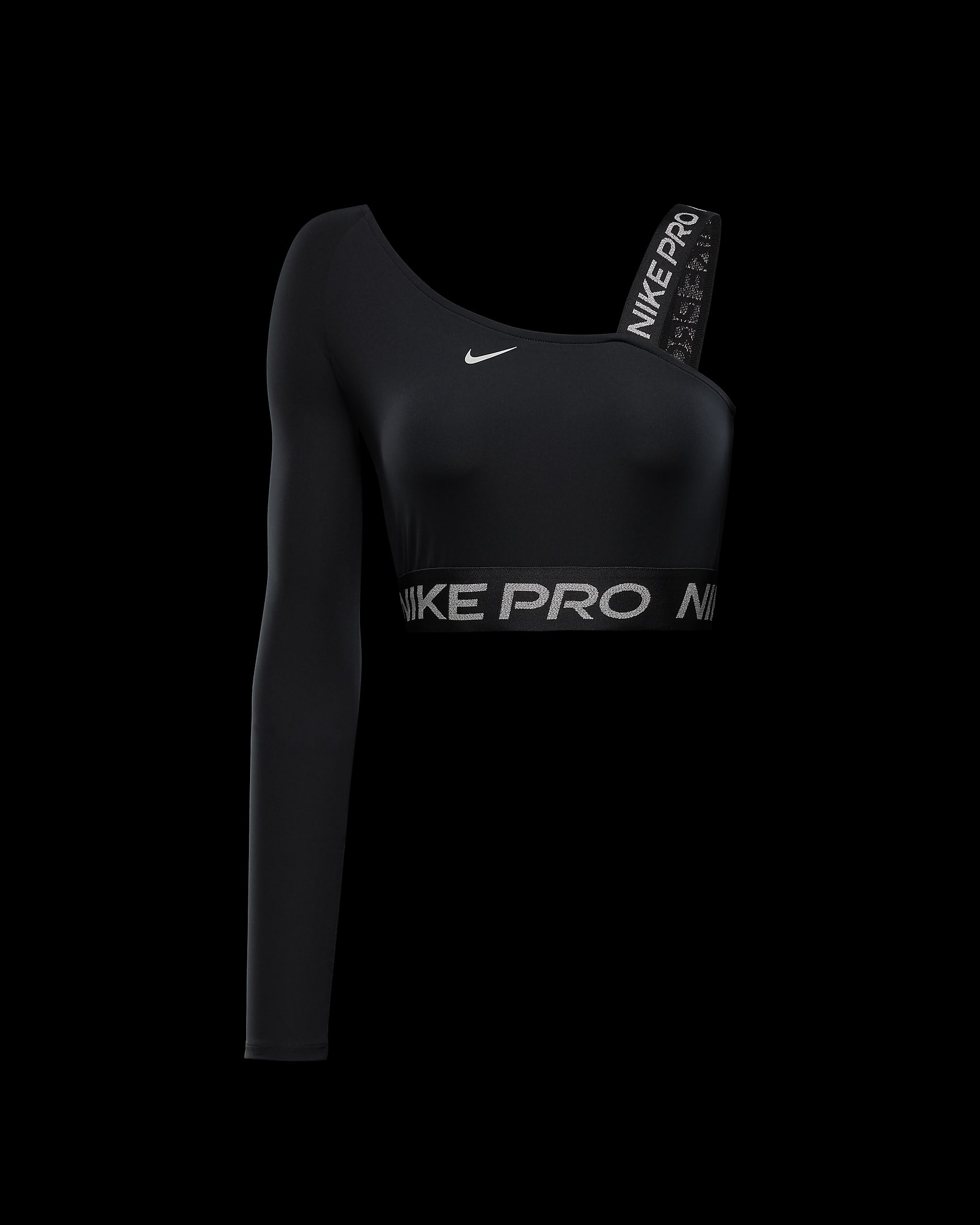Nike Pro Shine Women's Dri-FIT Asymmetrical Cropped Top. Nike ID