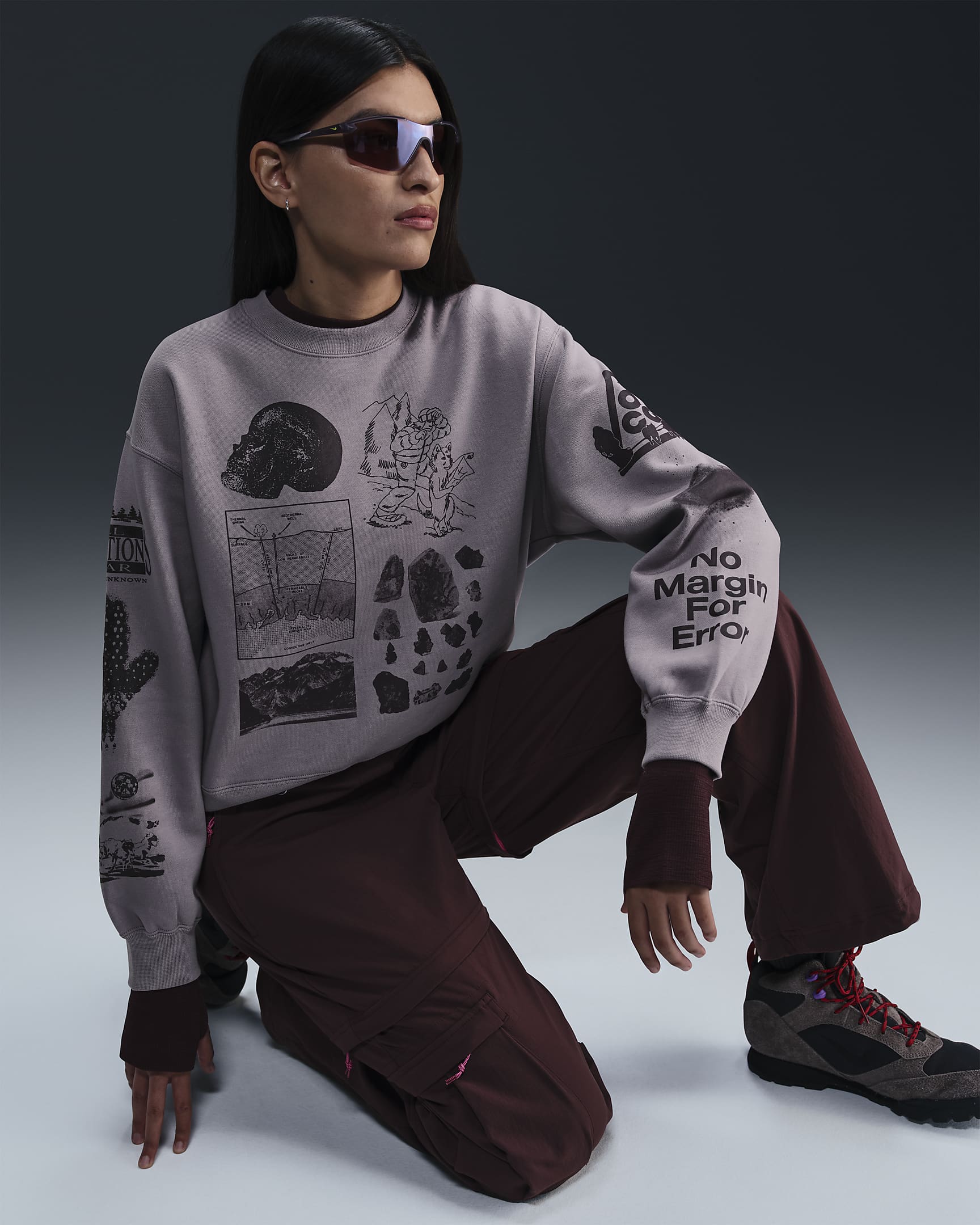 Nike ACG 'Tuff Fleece' Women's Therma-FIT Repel Crew-Neck Sweatshirt ...