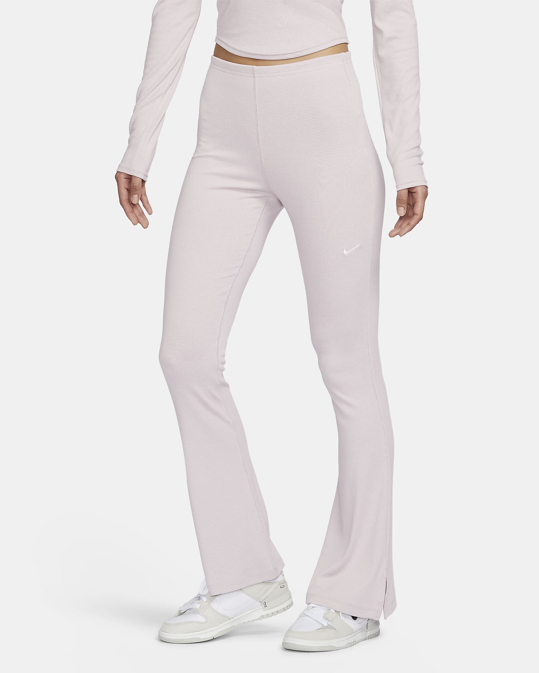 Nike Sportswear Chill Knit Womens Tight Mini Rib Flared Leggings Nike My