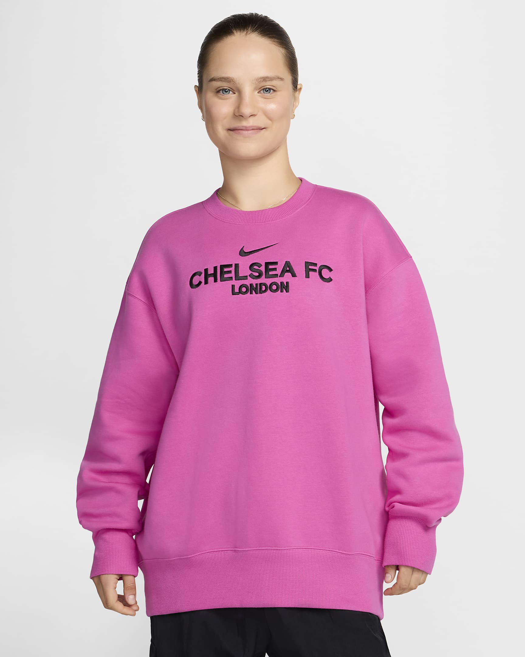 Chelsea F.C. Phoenix Fleece Third Women's Nike Football Oversized Crew-Neck Sweatshirt. Nike CA