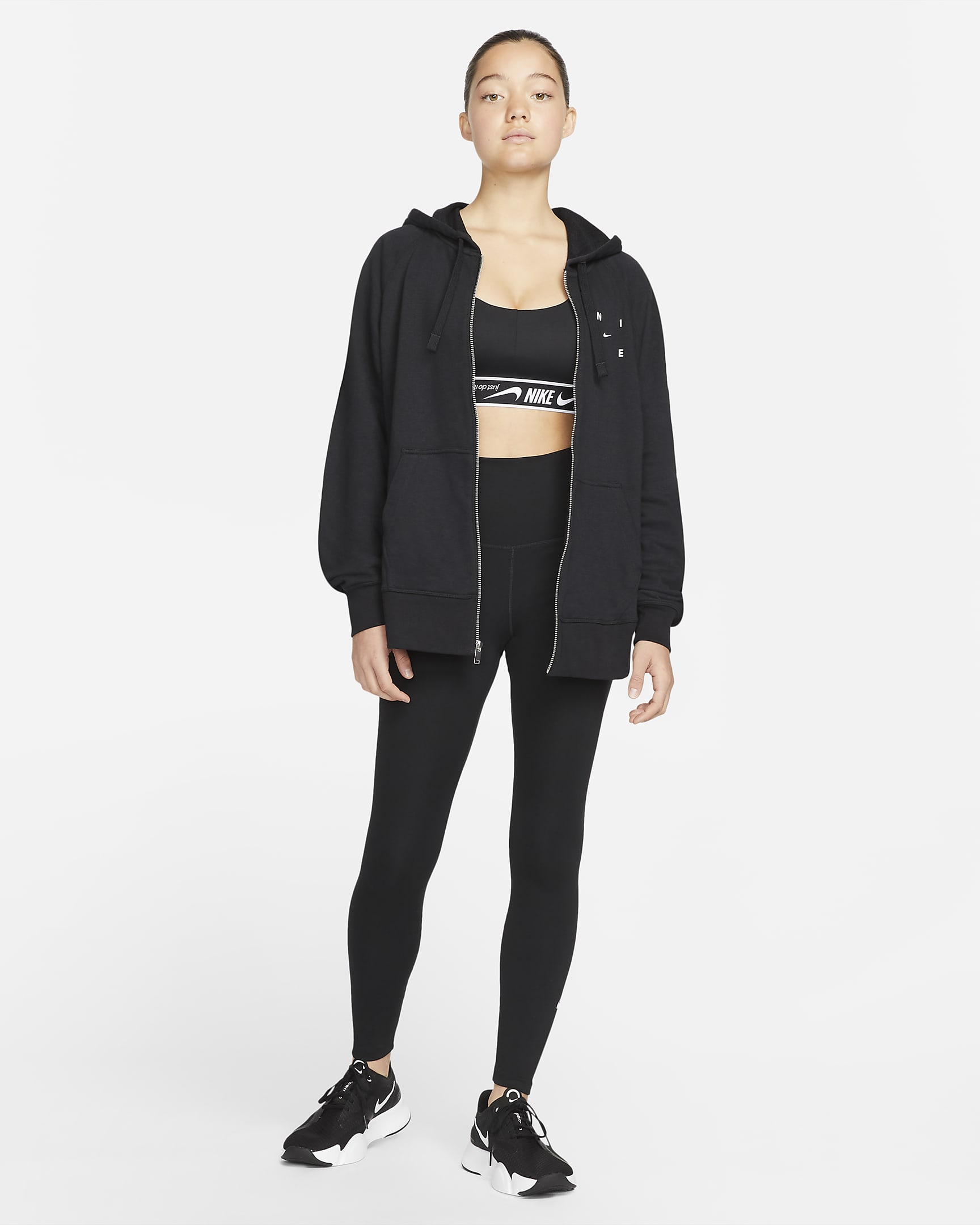 Nike Dri-FIT Get Fit Women's Full-Zip Graphic Training Hoodie. Nike RO