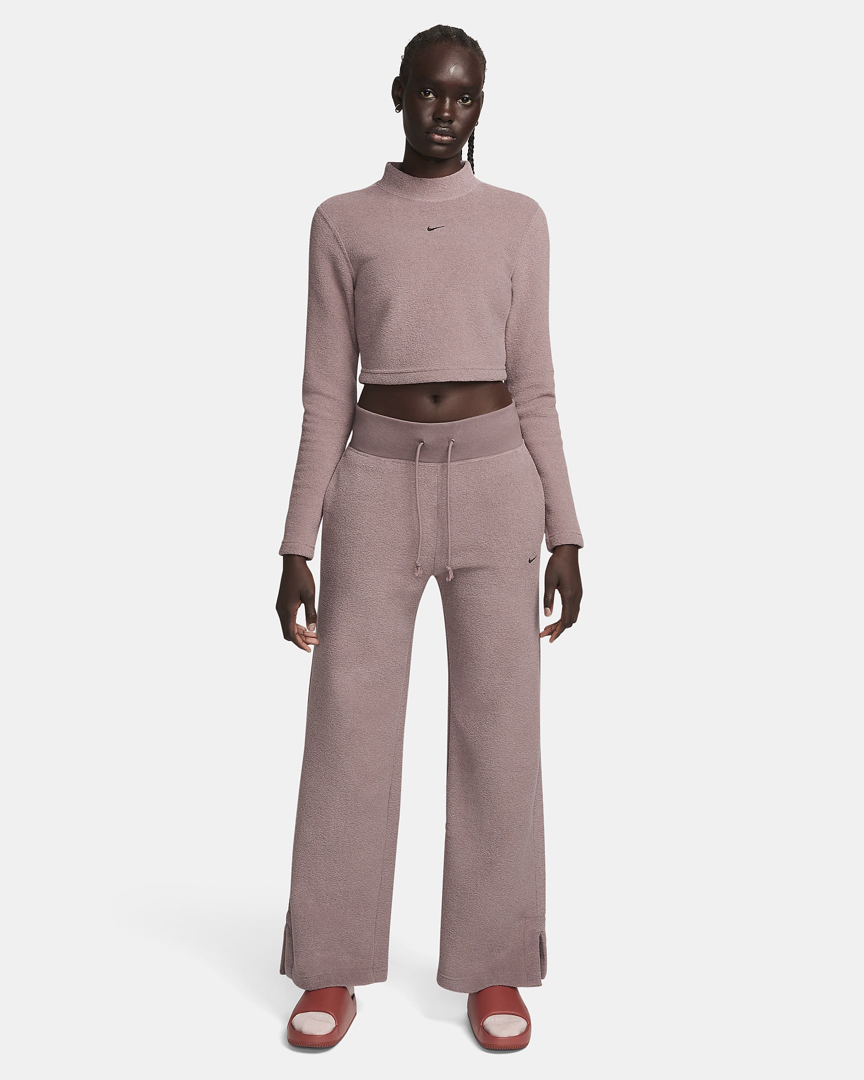 Nike Sportswear Phoenix Plush Womens High Waisted Wide Leg Cosy Fleece