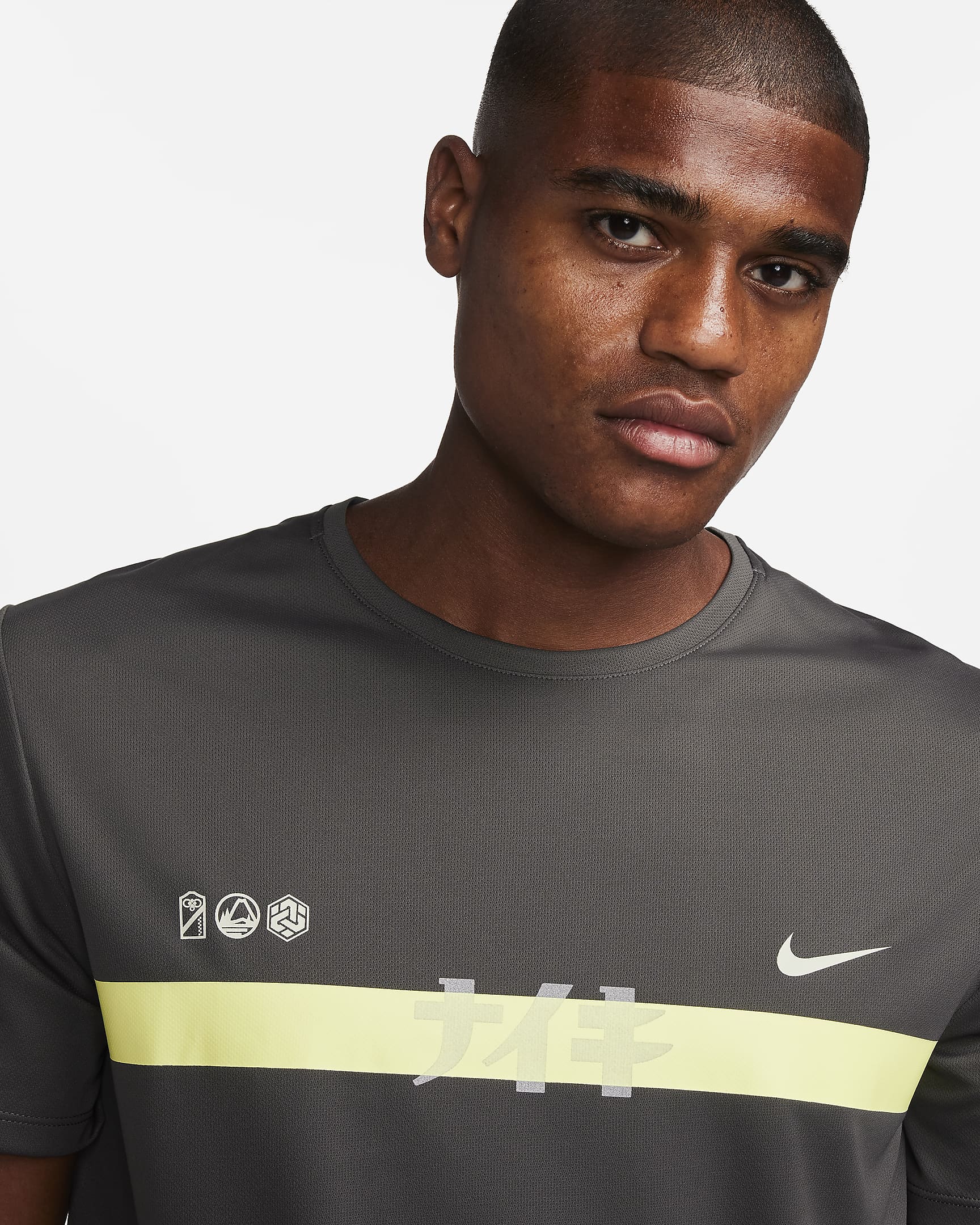 Nike Miler Mens Dri Fit Uv Short Sleeve Running Top Nike Se