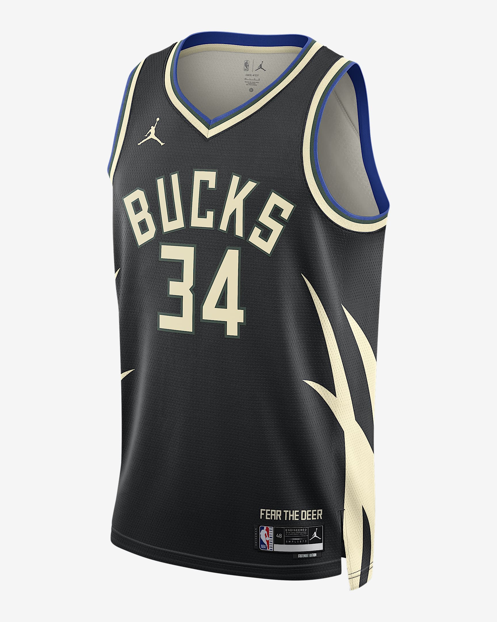 Camisola NBA Swingman Jordan Dri-FIT Milwaukee Bucks Statement Edition ...