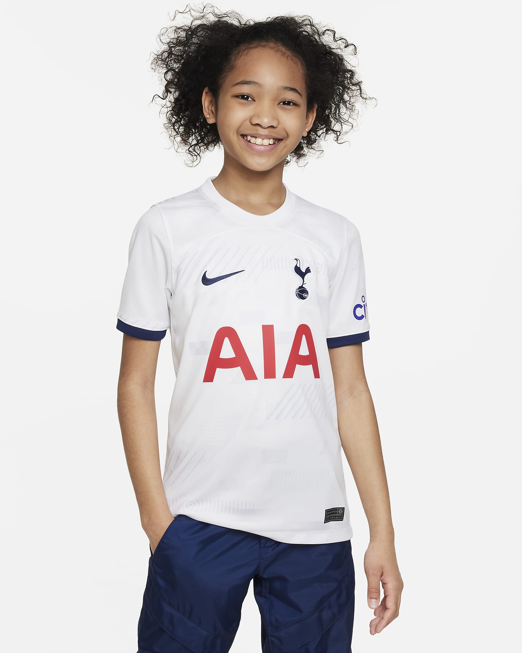 Tottenham Hotspur 2023/24 Stadium Home Older Kids' Nike Dri-FIT Football Shirt. Nike CZ