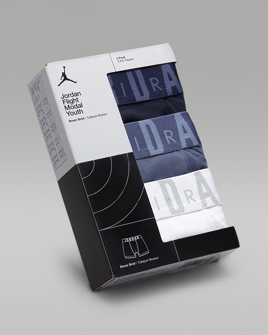 Jordan Flight Modal Big Kids' Boxer Briefs (3-Pack). Nike.com