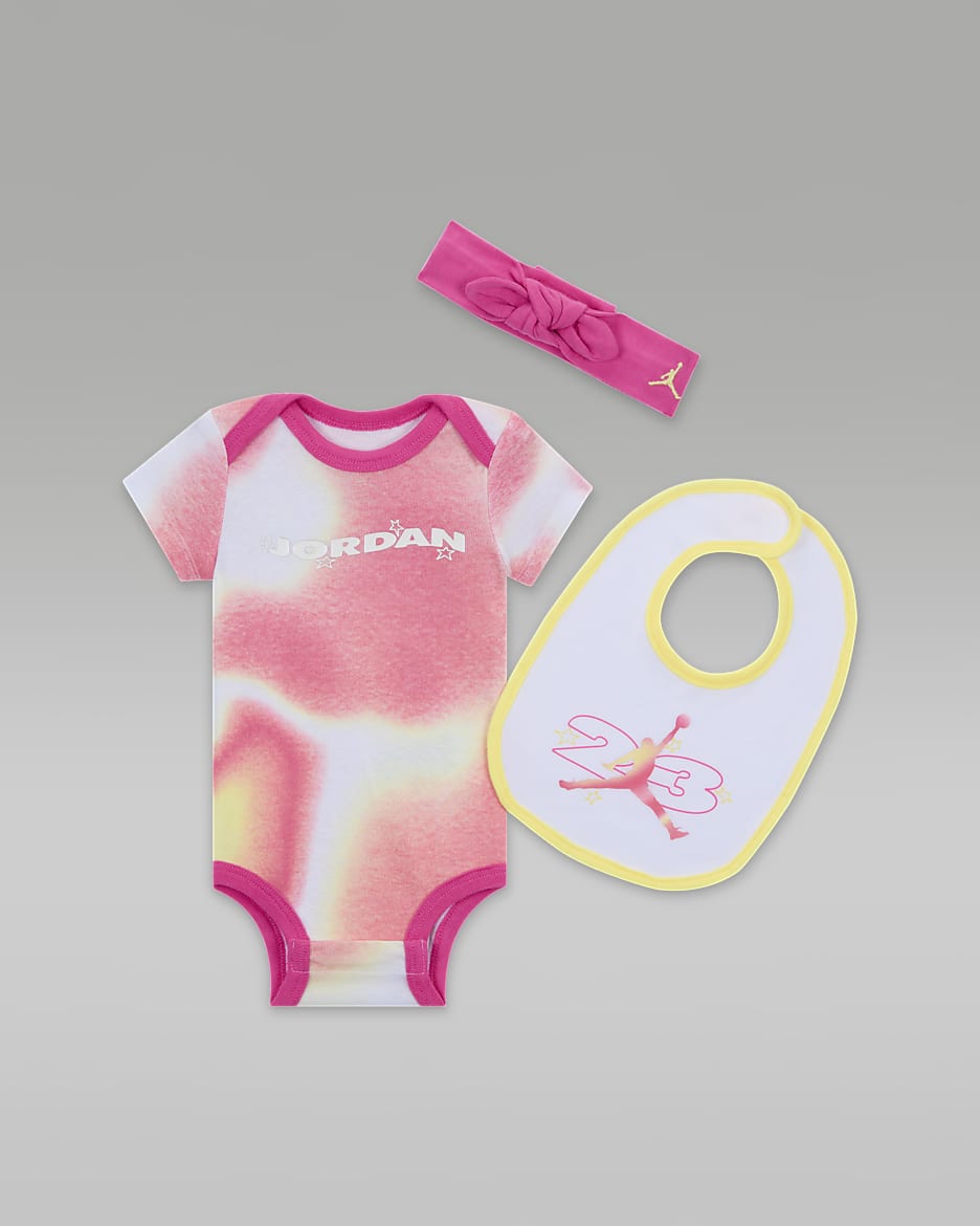 Jordan Lemonade Stand Baby (0-9M) 3-Piece Bodysuit Box Set. Nike JP