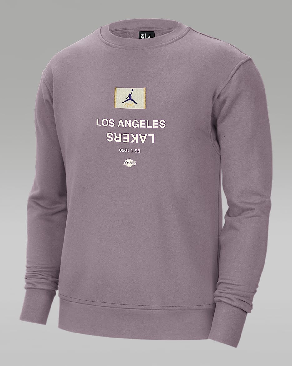 Ανδρικό φλις φούτερ με crew λαιμόκοψη Jordan NBA Λος Άντζελες Λέικερς ...