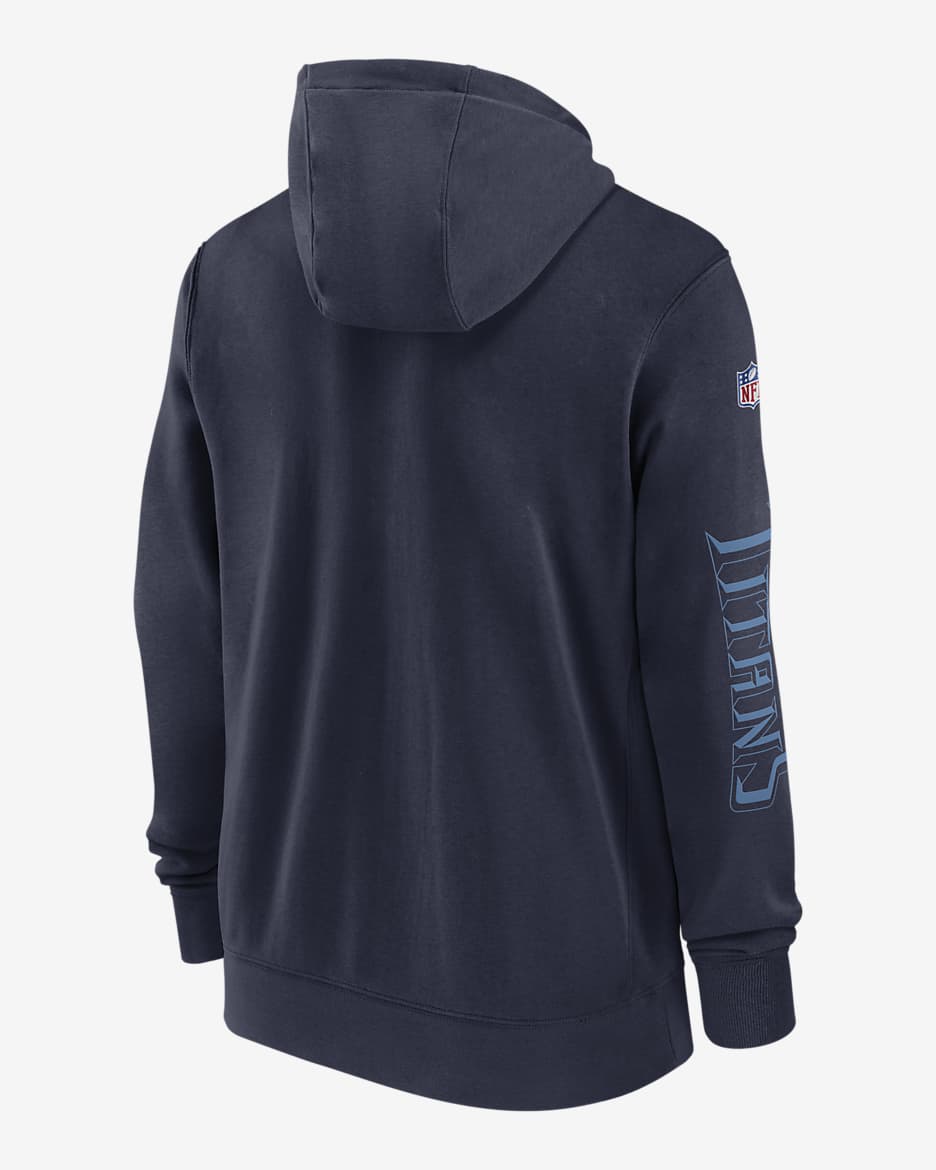 Sudadera con gorro de cierre completo Nike para hombre Tennessee Titans Sideline Team Issue Club ...