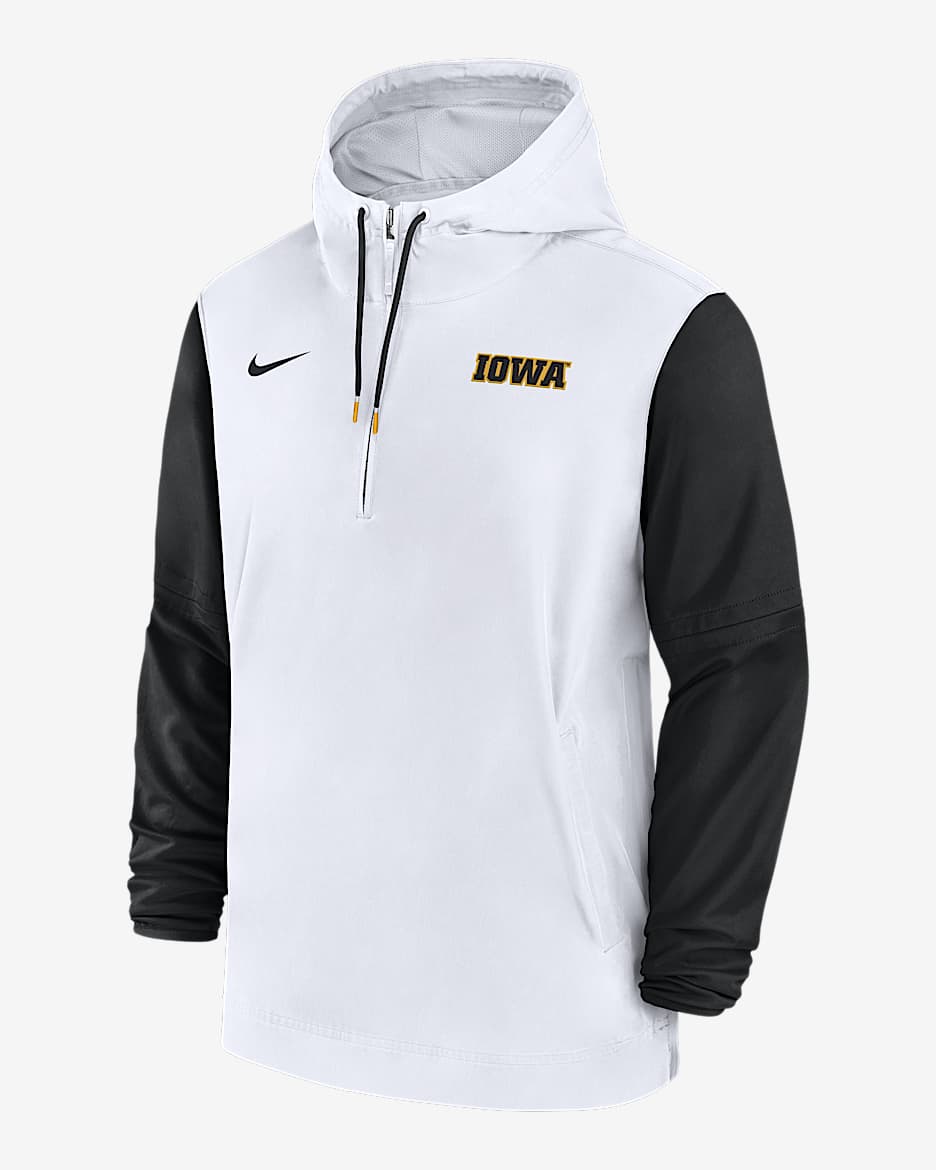 Iowa Hawkeyes Sideline Pre-Game Player Men's Nike College 1/2-Zip ...