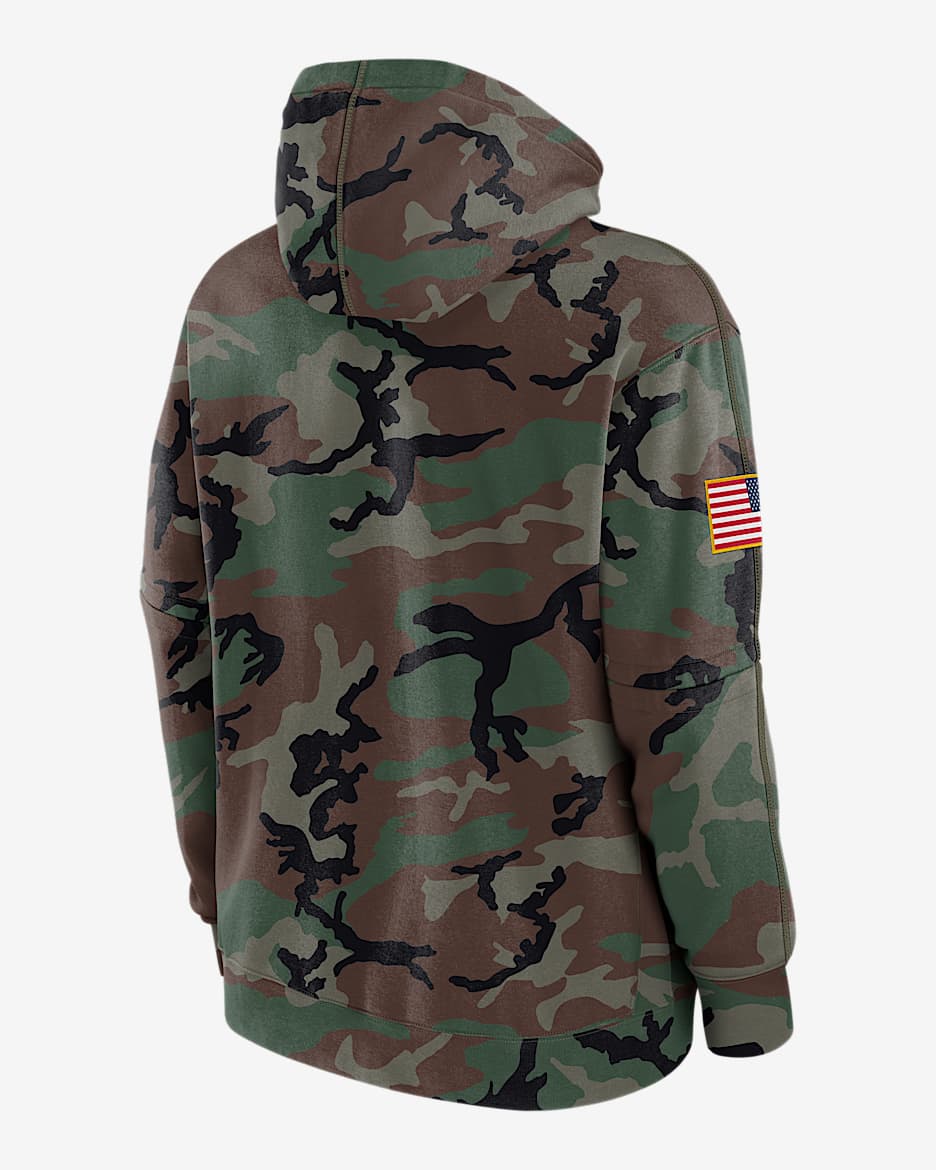 Sudadera con gorro sin cierre universitaria Nike para hombre LSU Tigers Military Appreciation ...