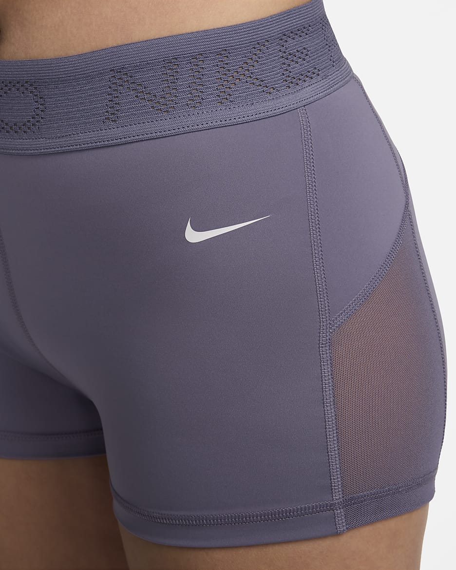 Nike Pro shorts met halfhoge taille en mesh vlakken voor dames (8 cm ...