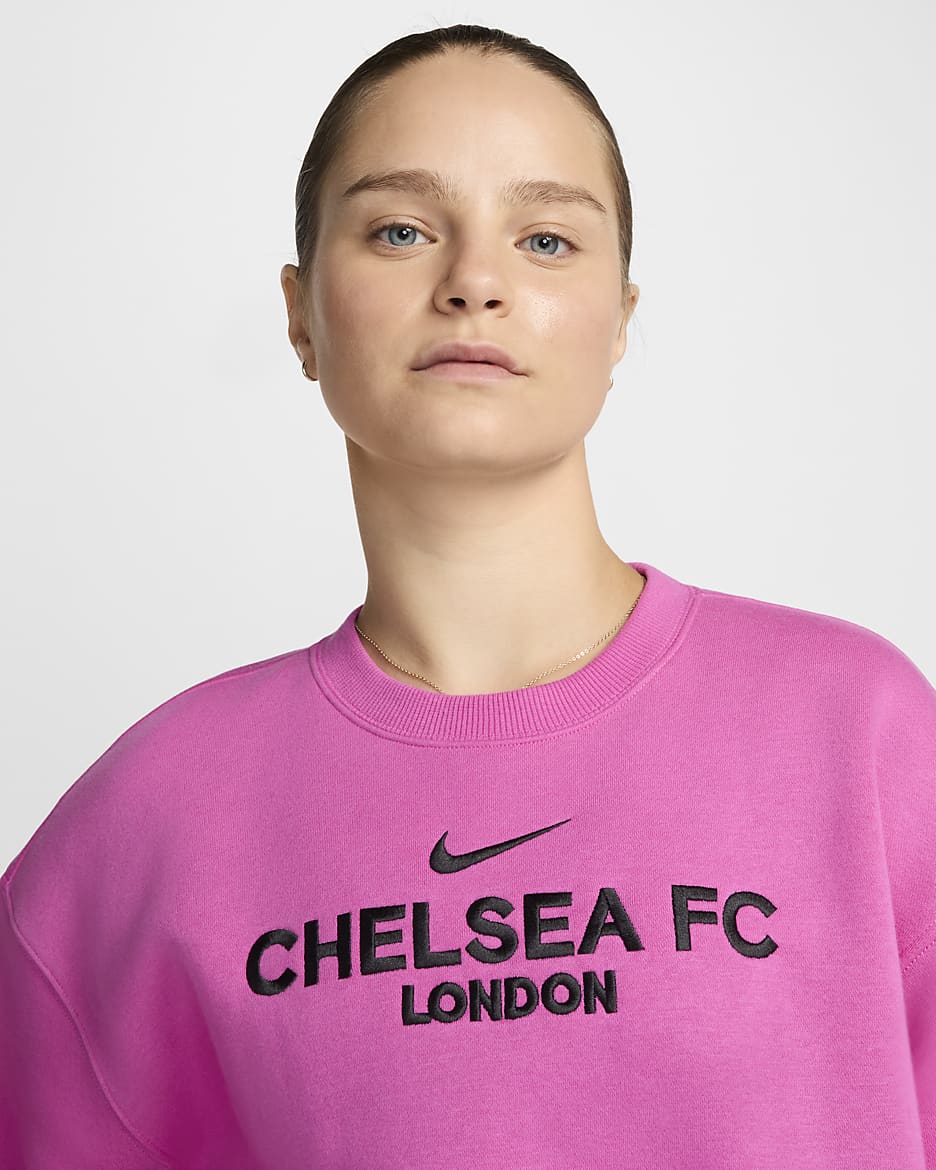 Chelsea F.C. Phoenix Fleece Third Women's Nike Football Oversized Crew-Neck Sweatshirt. Nike CA