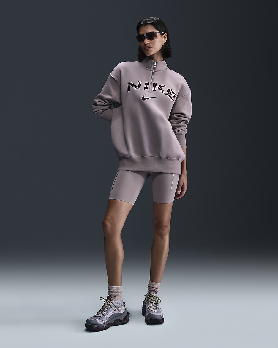 Nike Sportswear Phoenix Fleece Women's Oversized 1/4-Zip Logo Top. Nike AU
