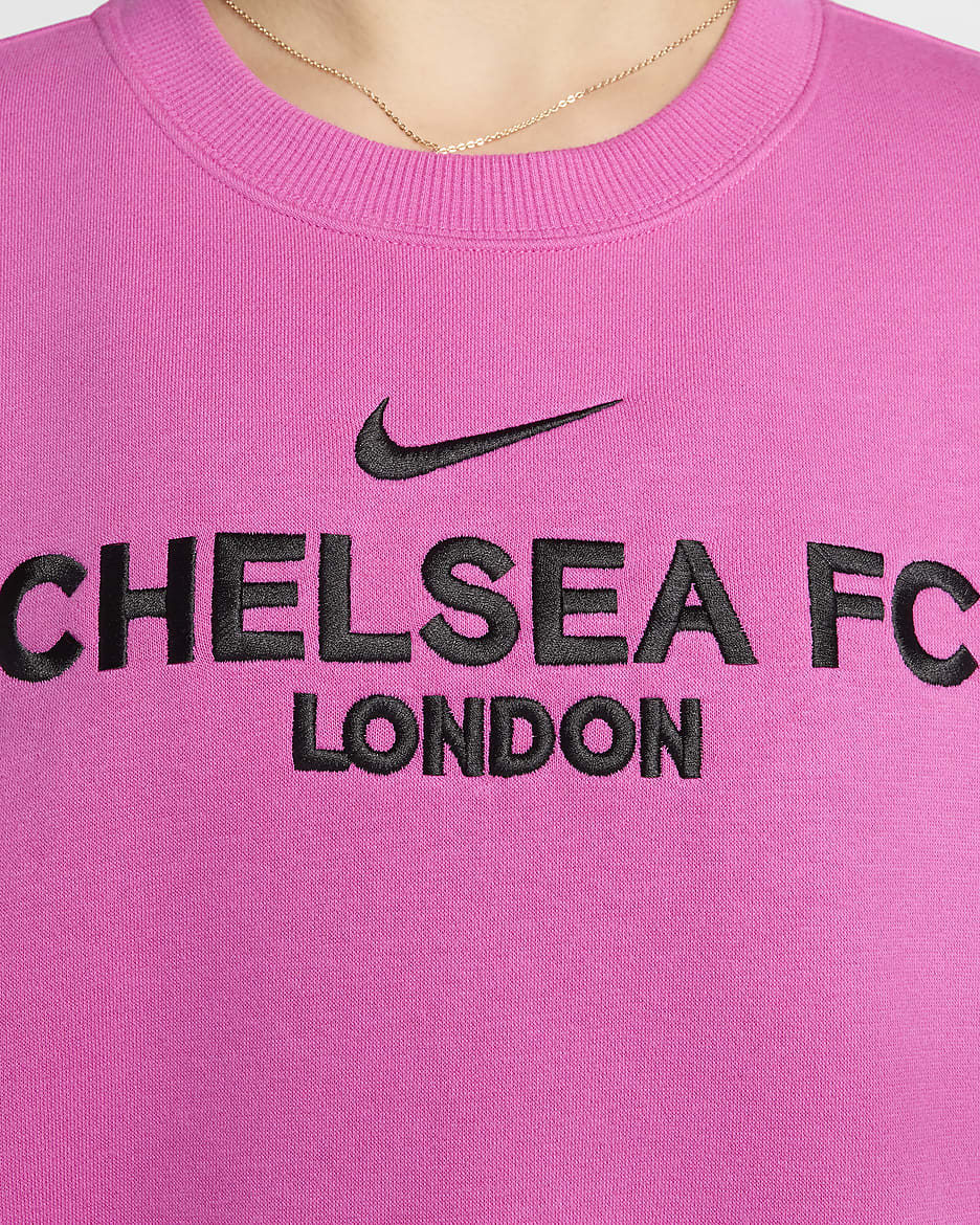 Chelsea F.C. Phoenix Fleece Third Women's Nike Football Oversized Crew-Neck Sweatshirt. Nike CA