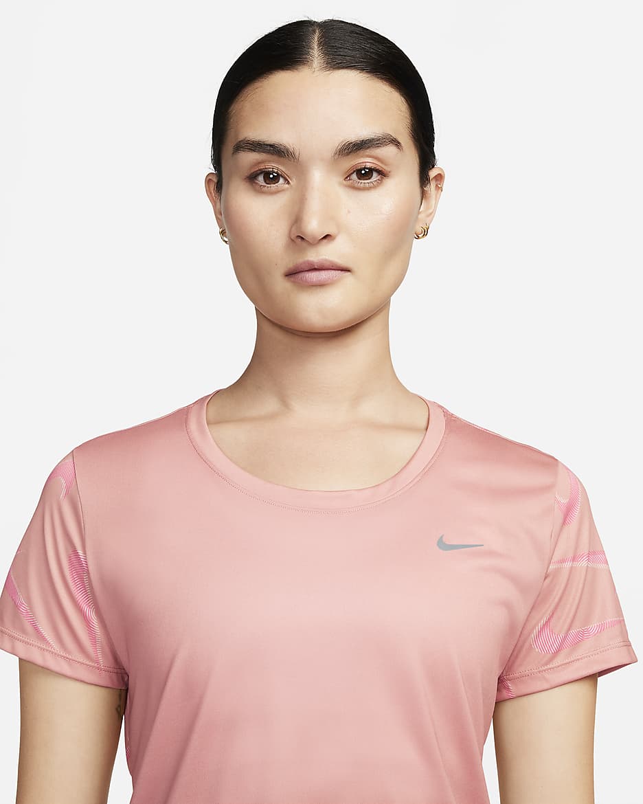Nike Dri-FIT Swoosh Women's Short-Sleeve Printed Running Top. Nike PH