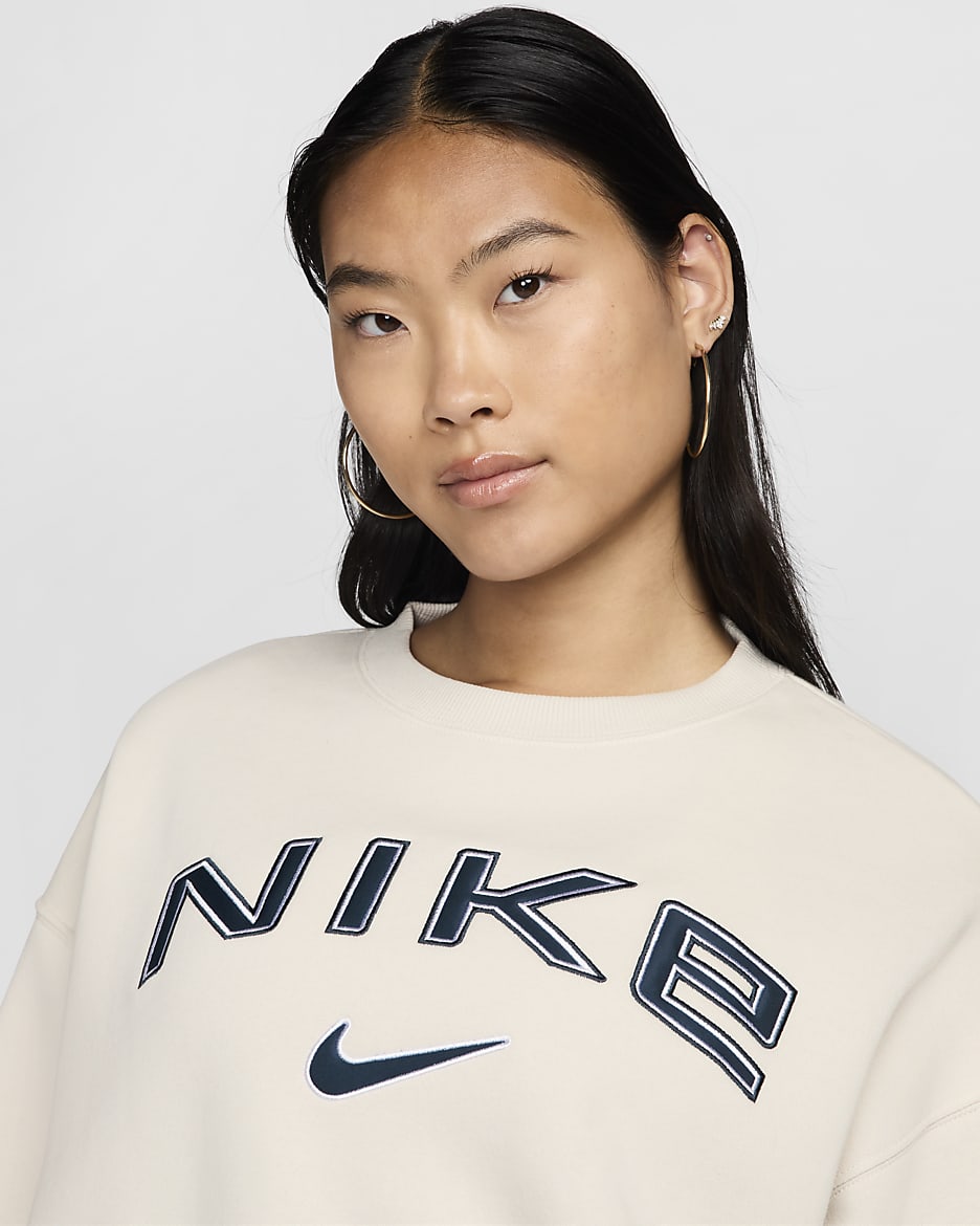 【NIKE公式】ナイキ スポーツウェア フェニックス フリース ウィメンズ オーバーオーバーサイズド クルーネック ロゴ スウェットシャツ ...