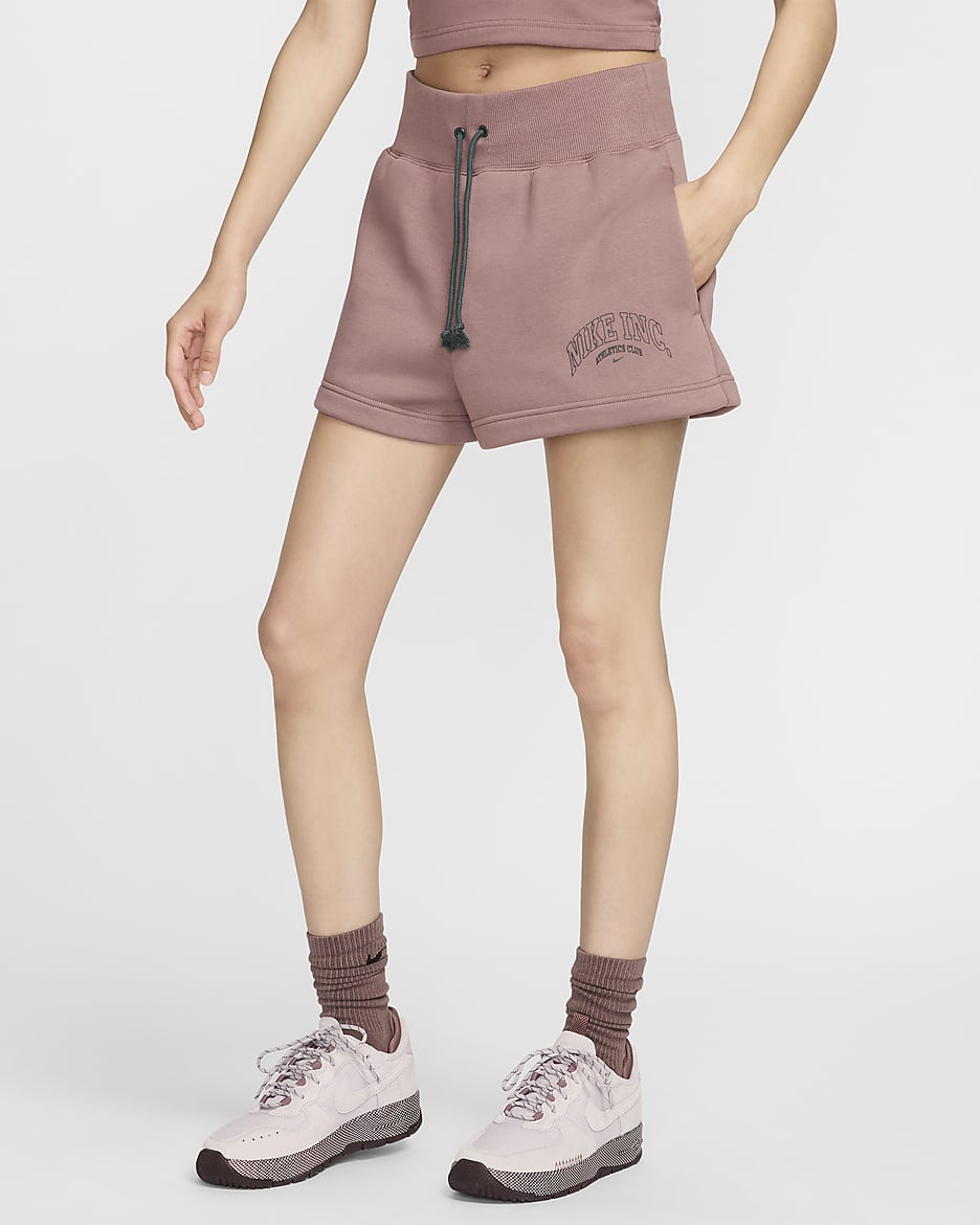 Shorts de tiro alto para mujer Nike Sportswear Phoenix Fleece. Nike.com