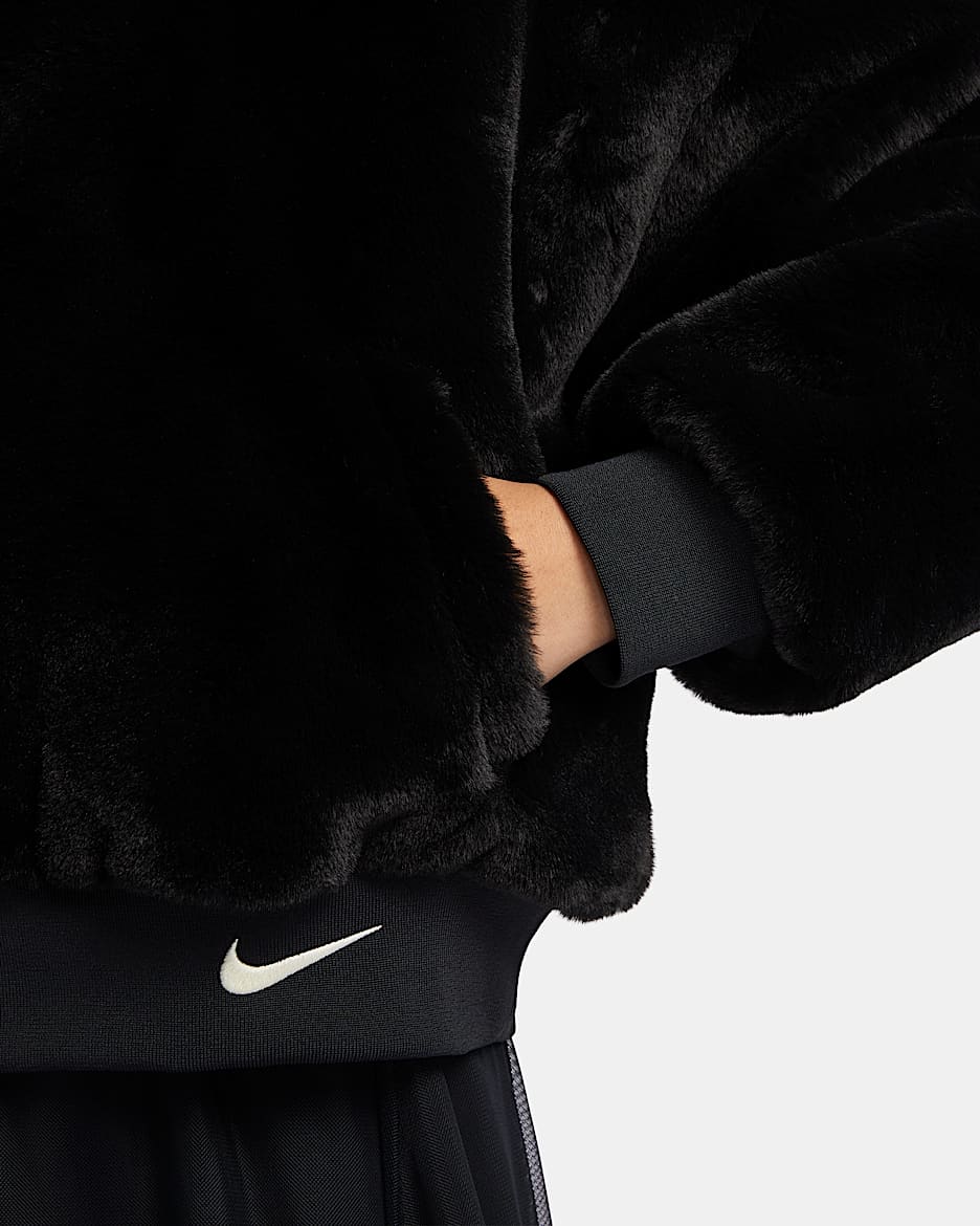 Nike Sportswear Women's Reversible Faux Fur Bomber Jacket. Nike IN