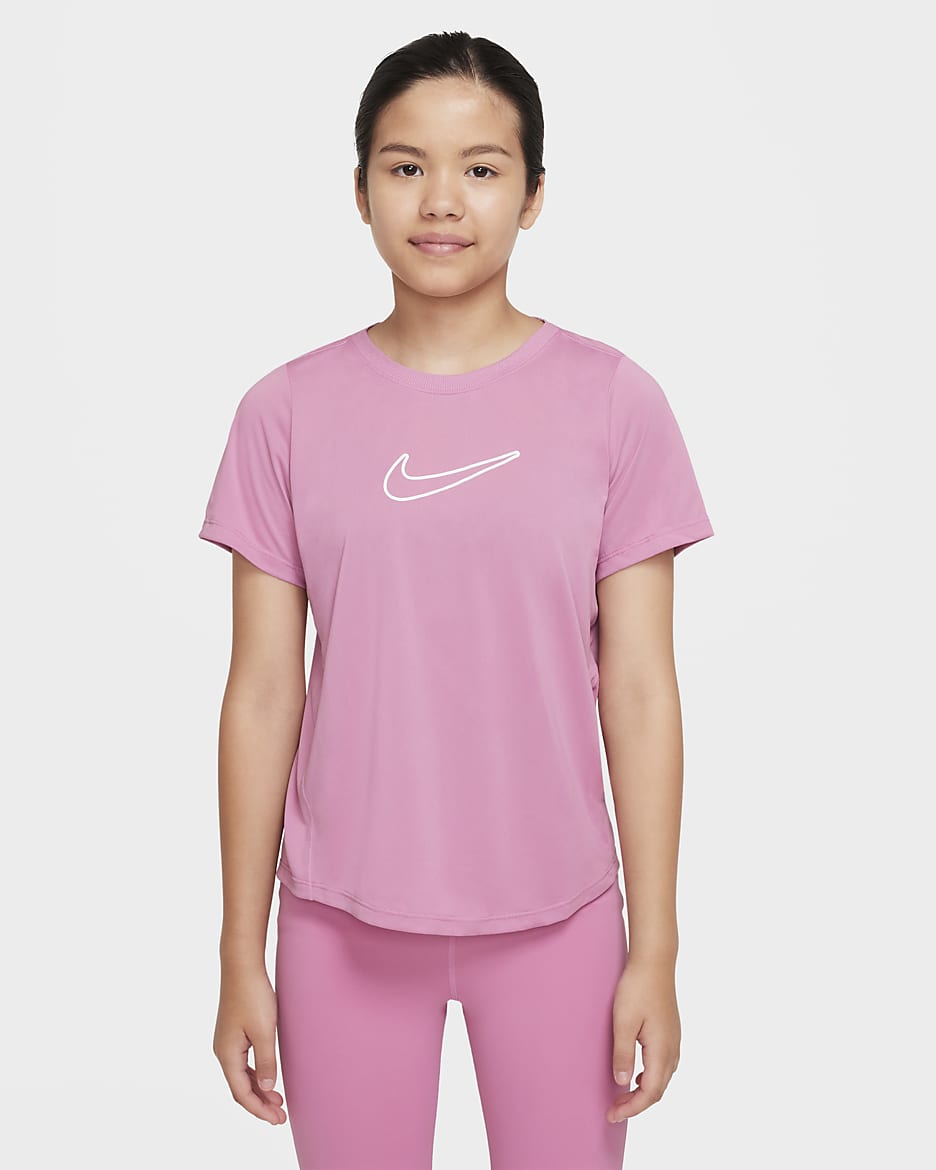 Nike One Fitted Big Kids' (Girls') Dri-FIT Short-Sleeve Top. Nike.com