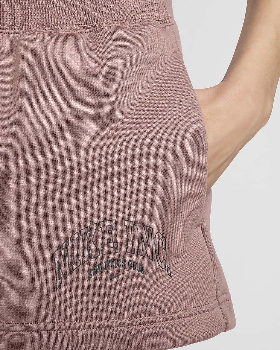 Shorts de tiro alto para mujer Nike Sportswear Phoenix Fleece. Nike.com