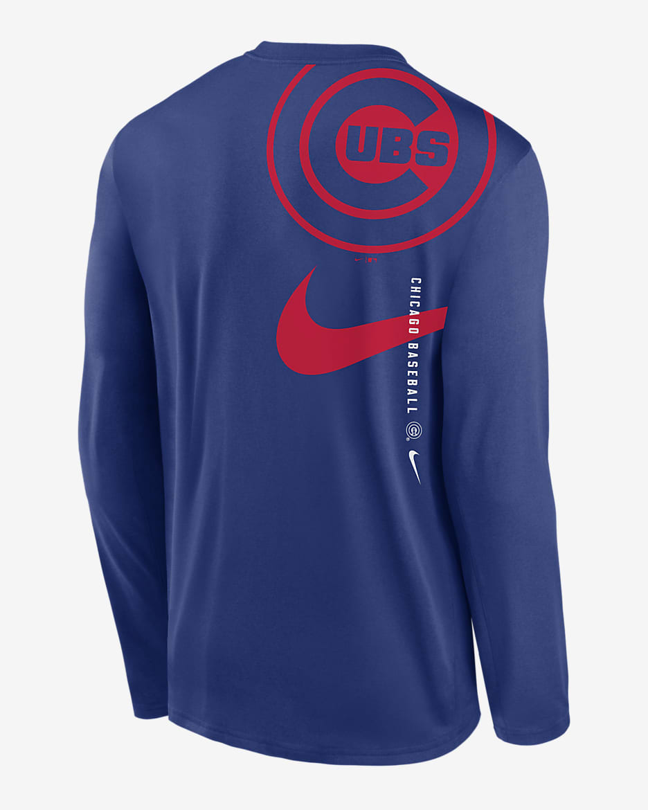Playera Nike Dri-FIT de la MLB para hombre Chicago Cubs Large Swoosh ...
