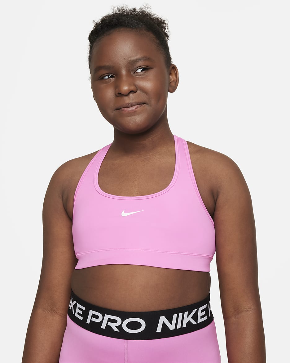 Nike Swoosh Big Kids' (Girls') Sports Bra (Extended Size). Nike.com