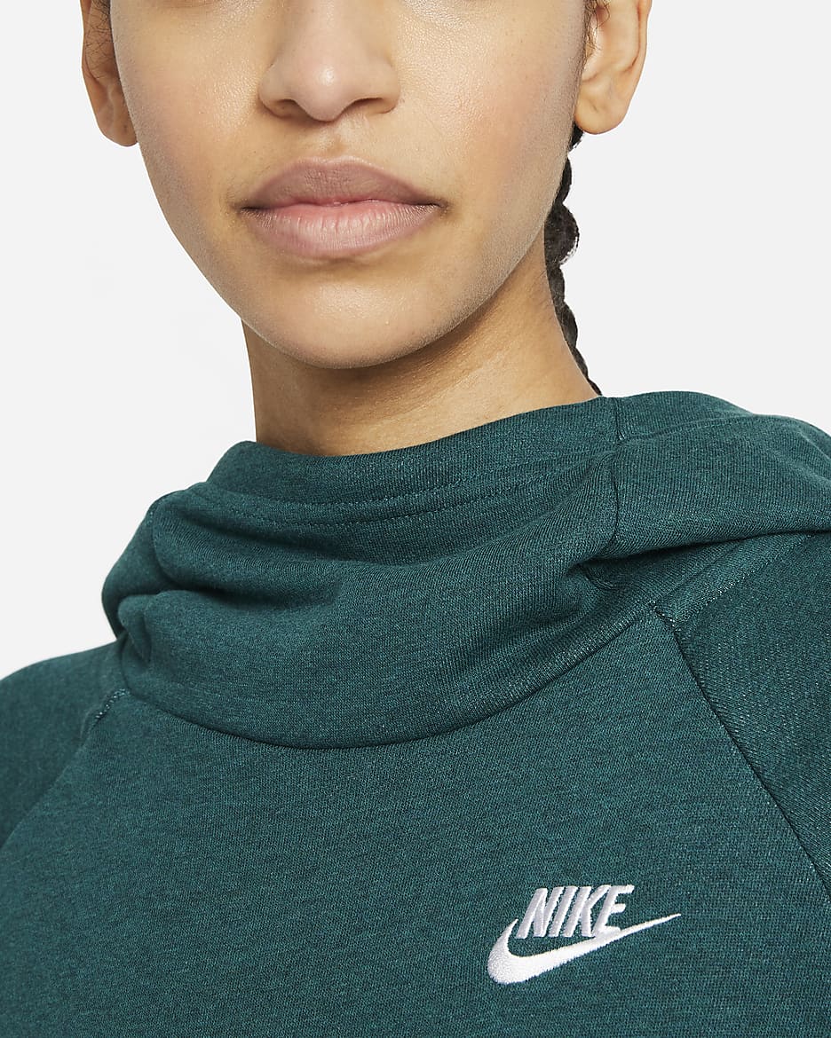 Nike Sportswear Essential Womens Funnel Neck Fleece Pullover Hoodie