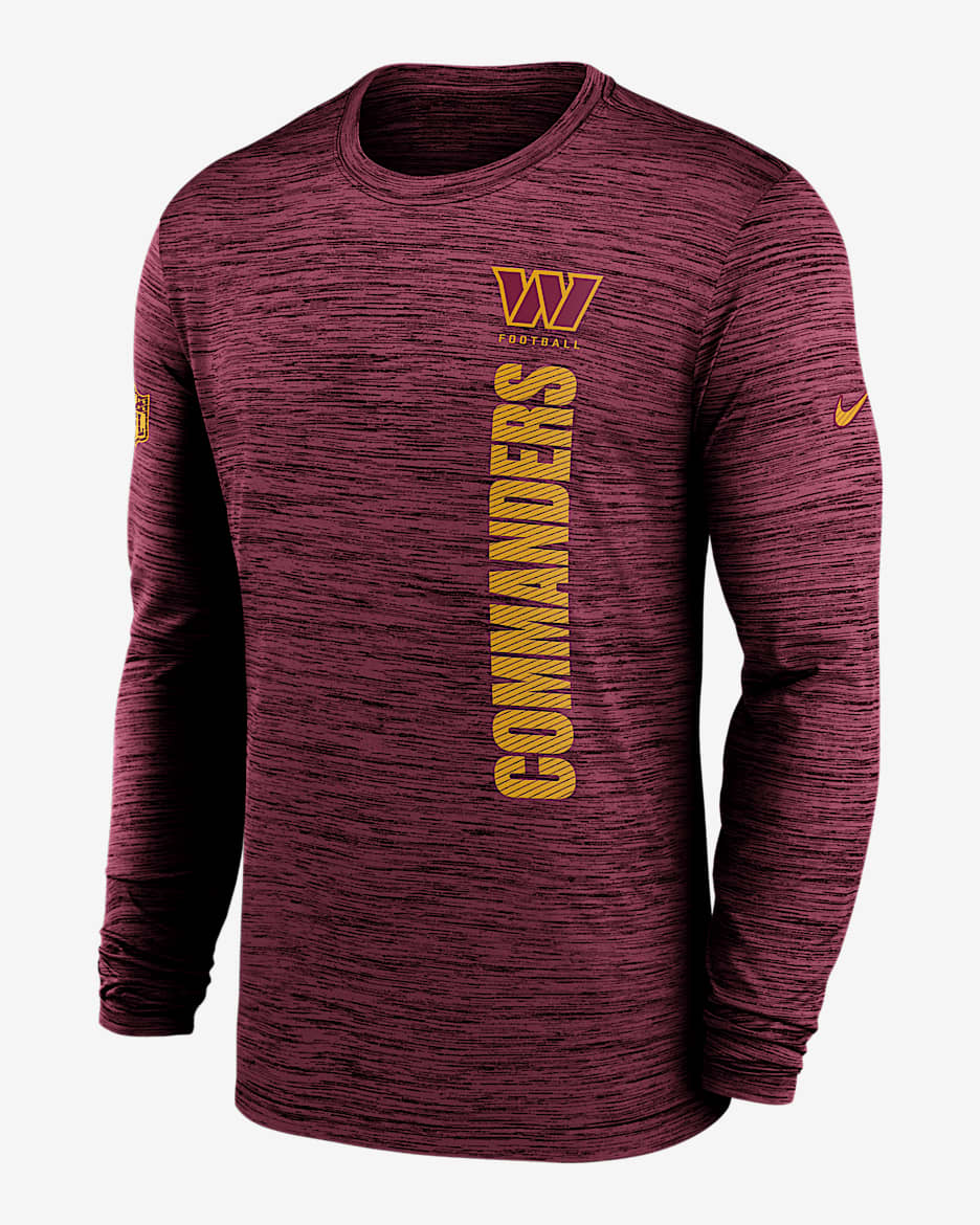 Washington Commanders Sideline Velocity Men's Nike Dri-FIT NFL Long-Sleeve T-Shirt. Nike.com