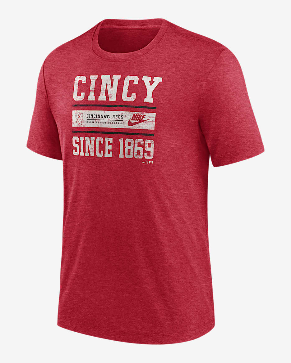 Cincinnati Reds Cooperstown Local Stack Men's Nike MLB T-Shirt. Nike.com