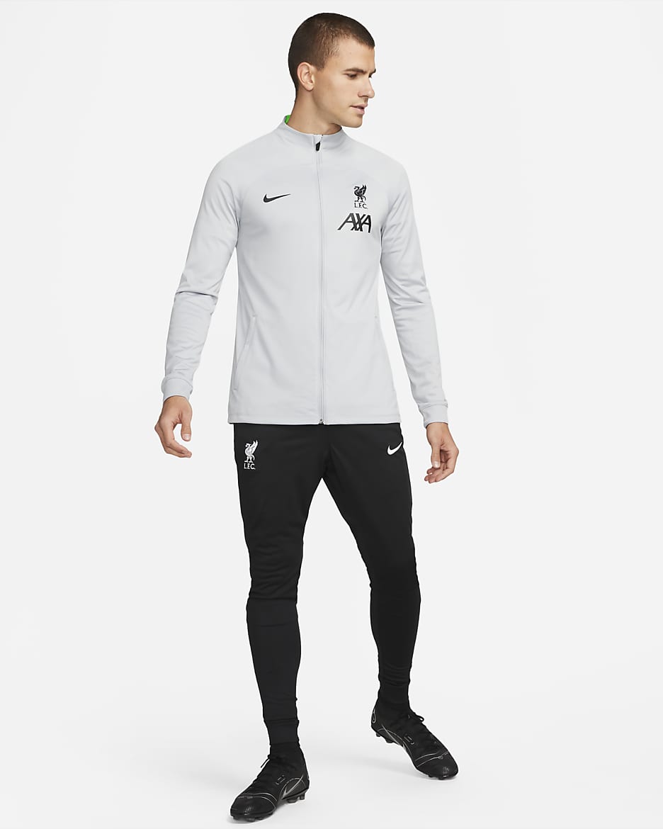 Liverpool F C Strike Mens Nike Dri Fit Knit Football Tracksuit Jacket
