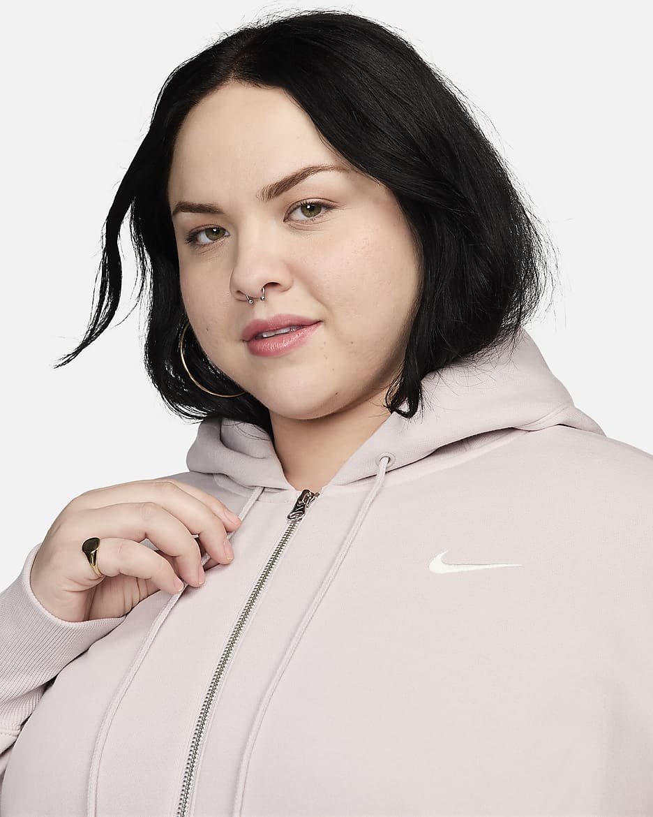 Nike Sportswear Phoenix Fleece Women's Oversized Full-Zip Hoodie (Plus Size). Nike IE