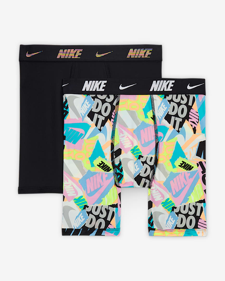 Nike Dri-FIT Big Kids' Printed Long Boxer Briefs (2-Pack). Nike.com