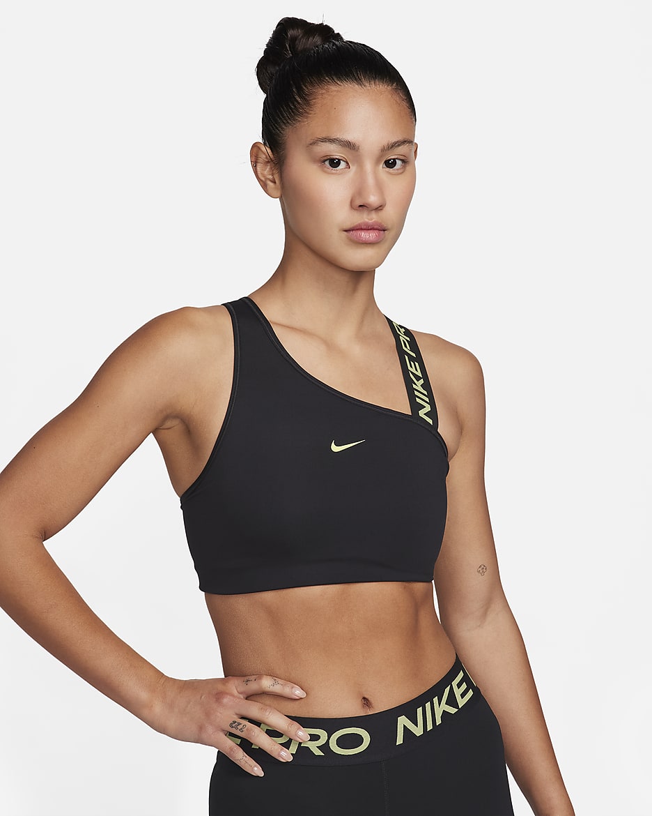 Nike Pro Swoosh Women's Medium-Support 1-Piece Pad Asymmetrical Sports ...