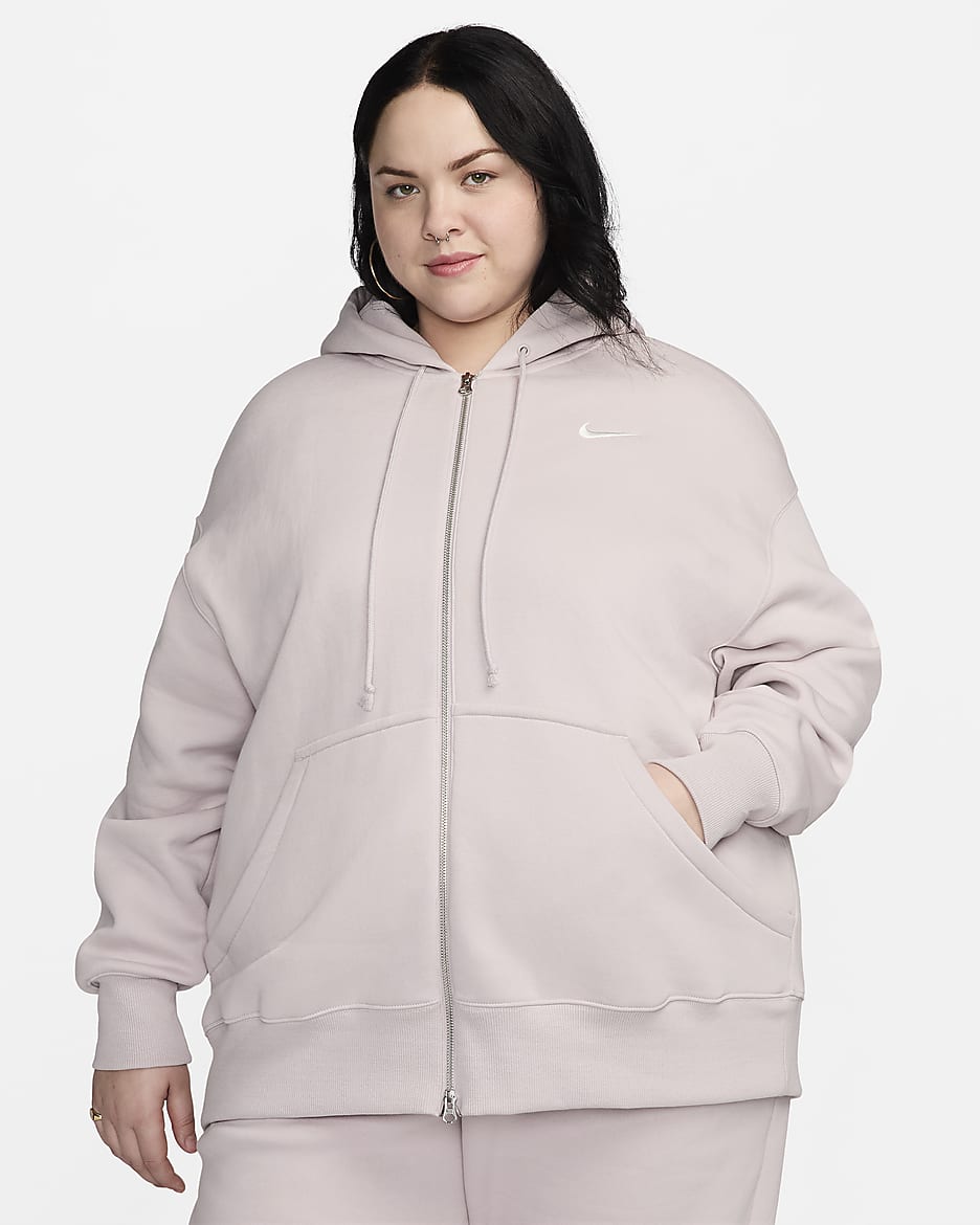 Nike Sportswear Phoenix Fleece Women's Oversized Full-Zip Hoodie (Plus Size). Nike IE