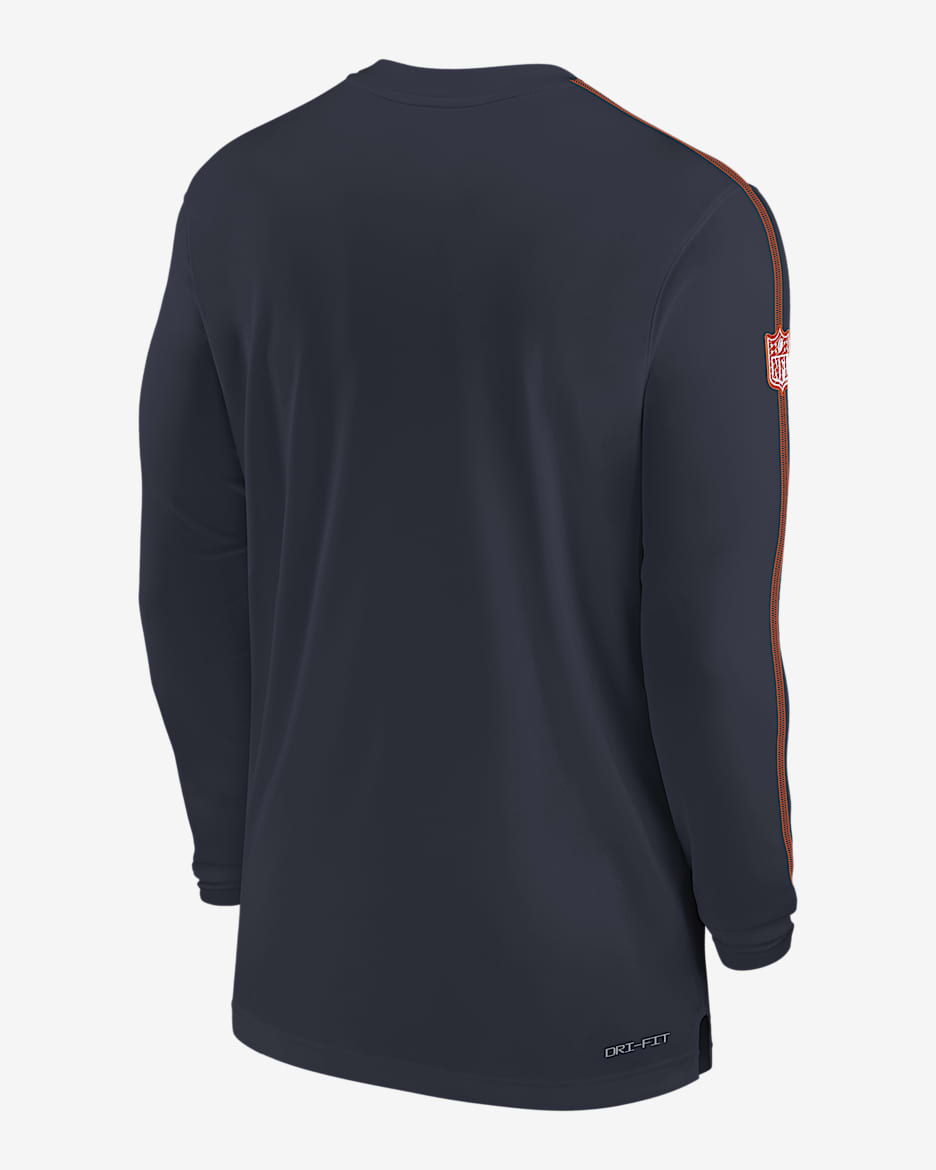 Playera de manga larga Nike Dri-FIT de la NFL para hombre Chicago Bears Sideline Coach. Nike.com