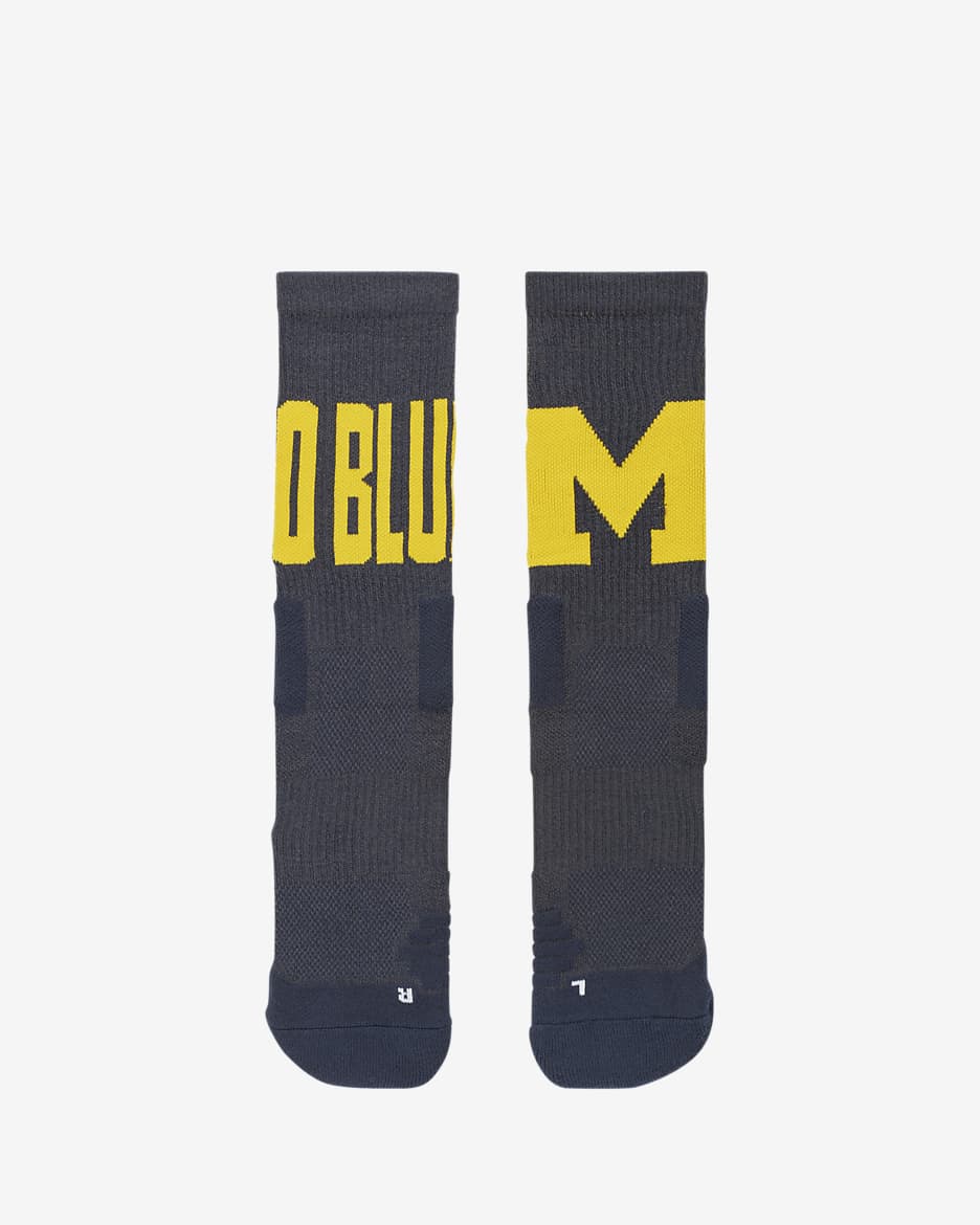 Nike College Elite (Michigan) Basketball Crew Socks. Nike.com