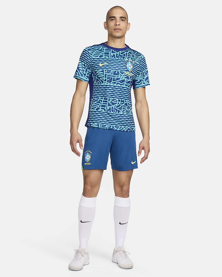 Brazil Academy Pro Men's Nike Dri-FIT Soccer Pre-Match Short-Sleeve Top ...
